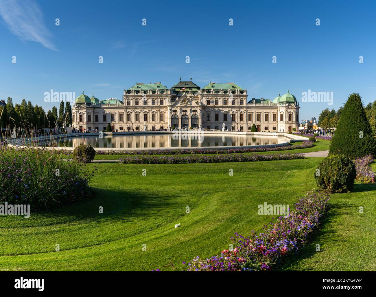 Vienna, Austria - 22 September, 2022: view of the gardens and the Upper ...