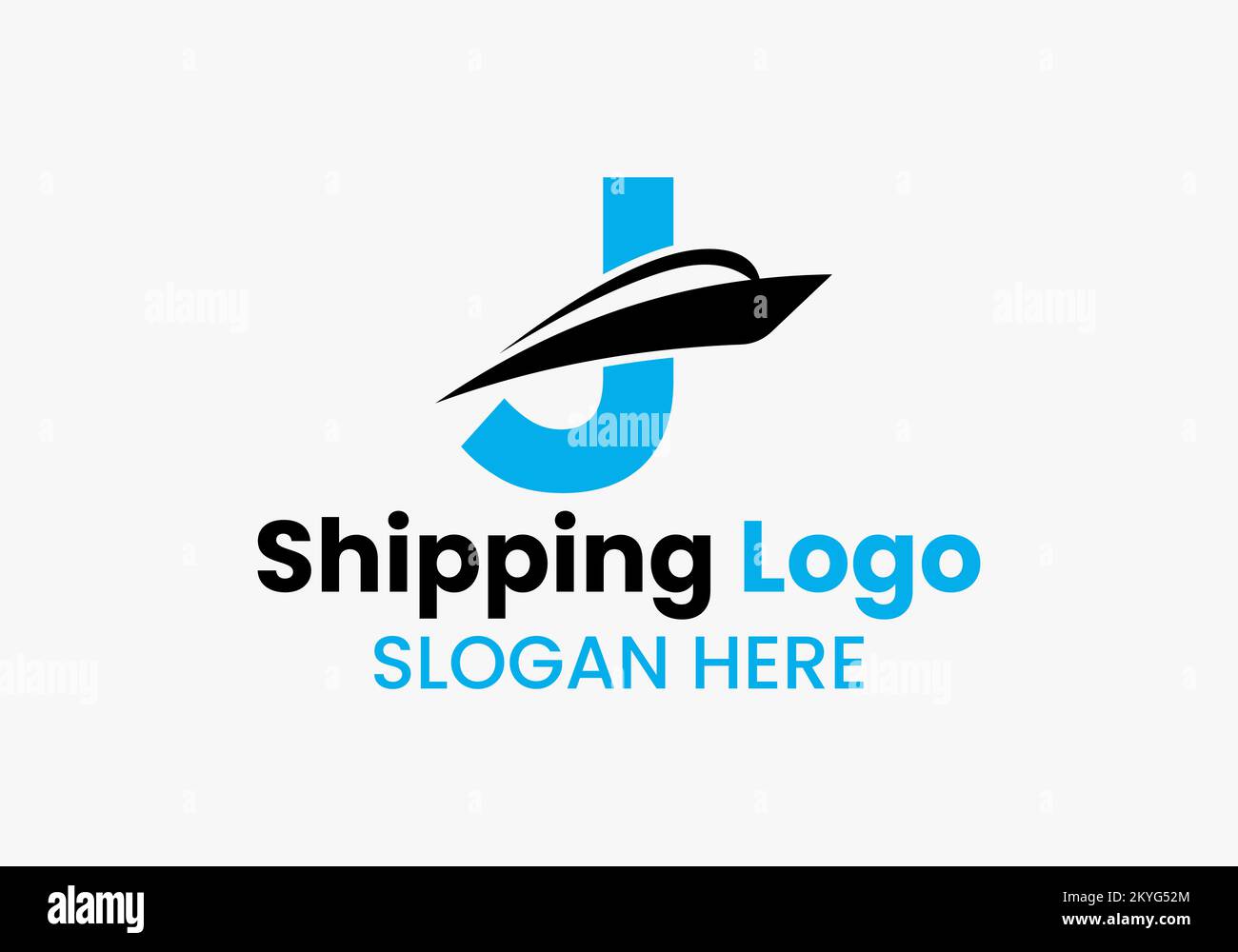 Letter J Shipping Logo Sailboat Symbol. Nautical Ship Sailing Boat Icon ...