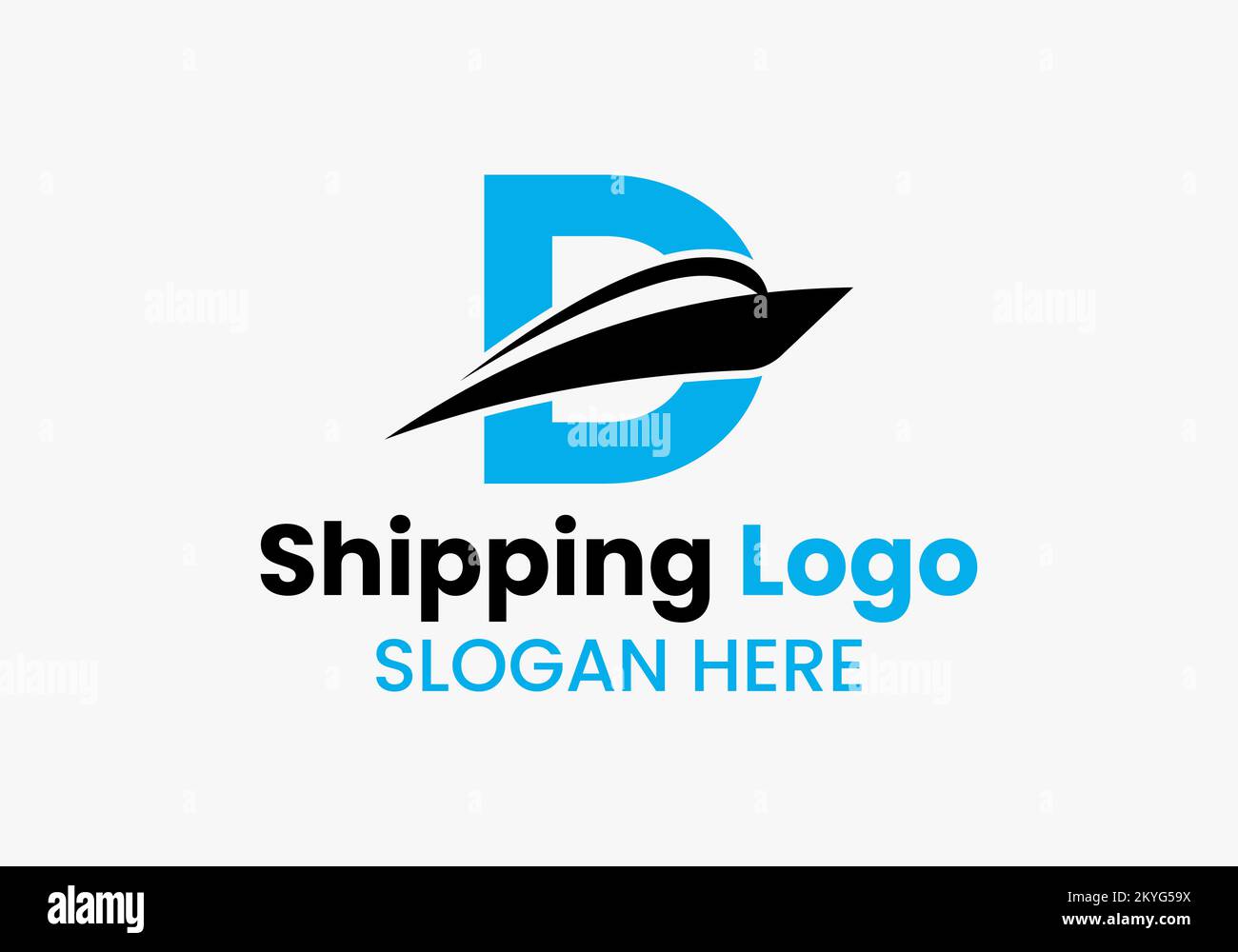 Letter D Shipping Logo Sailboat Symbol. Nautical Ship Sailing Boat Icon ...