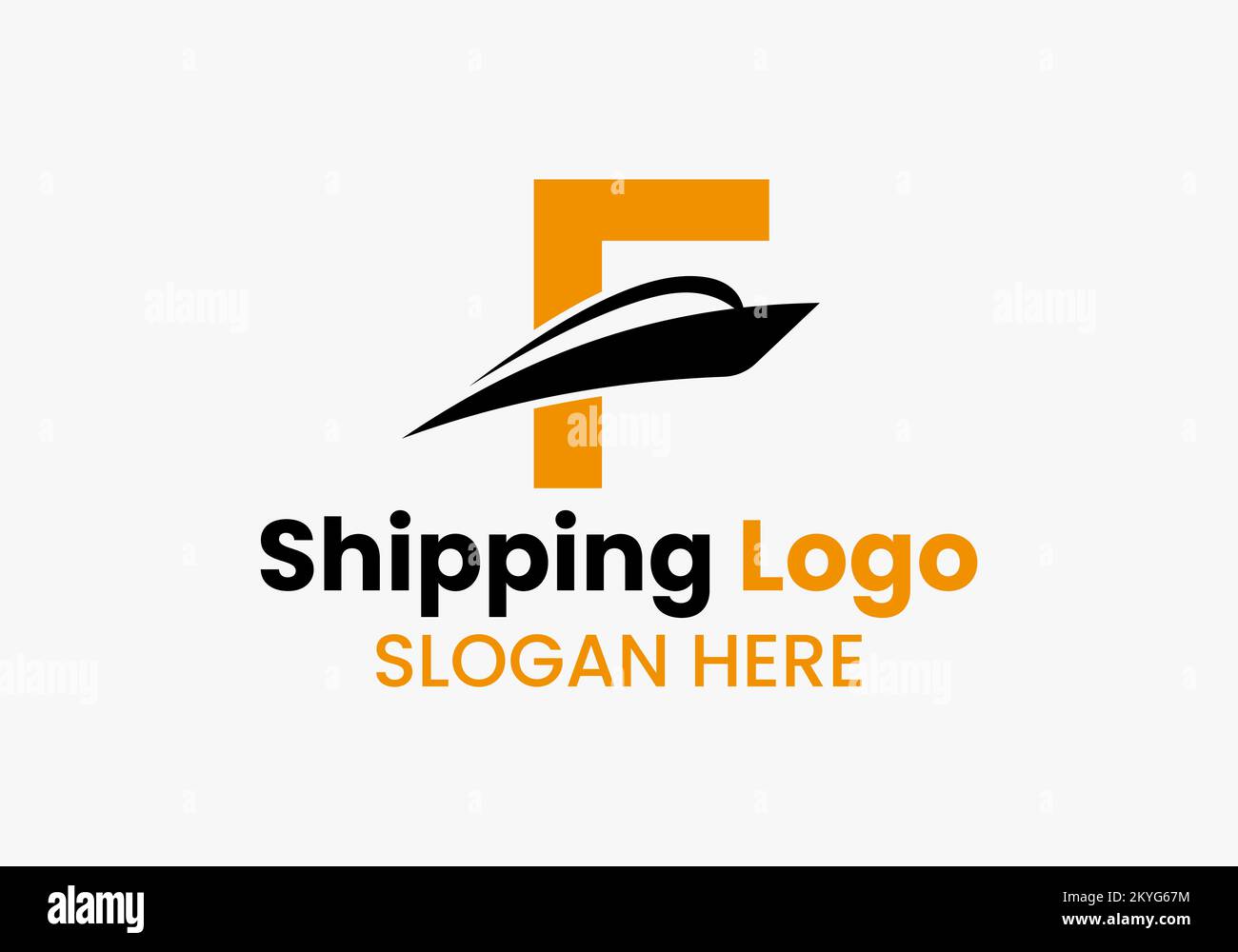 Letter F Shipping Logo Sailboat Symbol. Nautical Ship Sailing Boat Icon ...