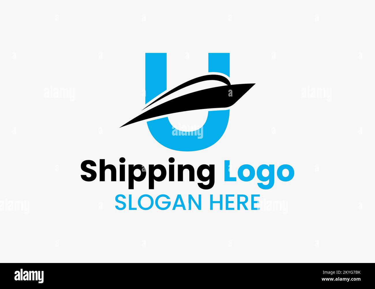 Letter U Shipping Logo Sailboat Symbol. Nautical Ship Sailing Boat Icon ...