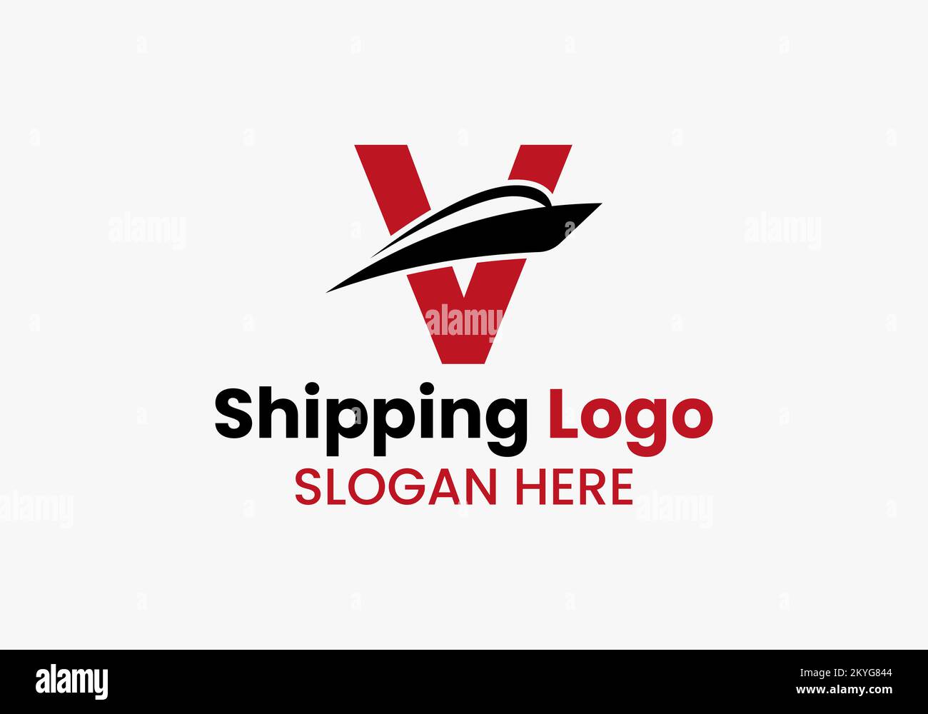 Letter V Shipping Logo Sailboat Symbol. Nautical Ship Sailing Boat Icon ...