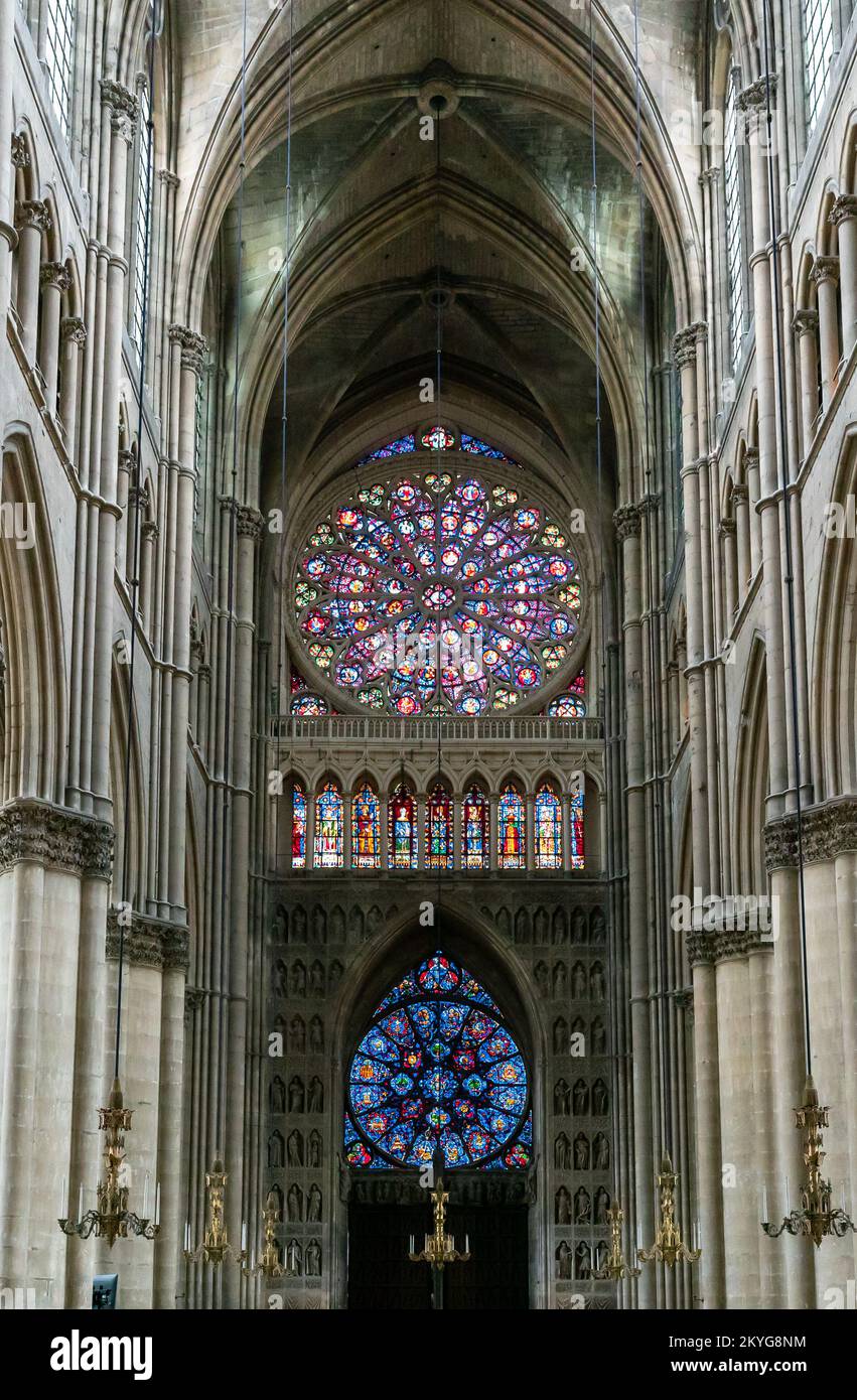 Reims, France- 13 September, 2022: view of the reverse side of the West ...