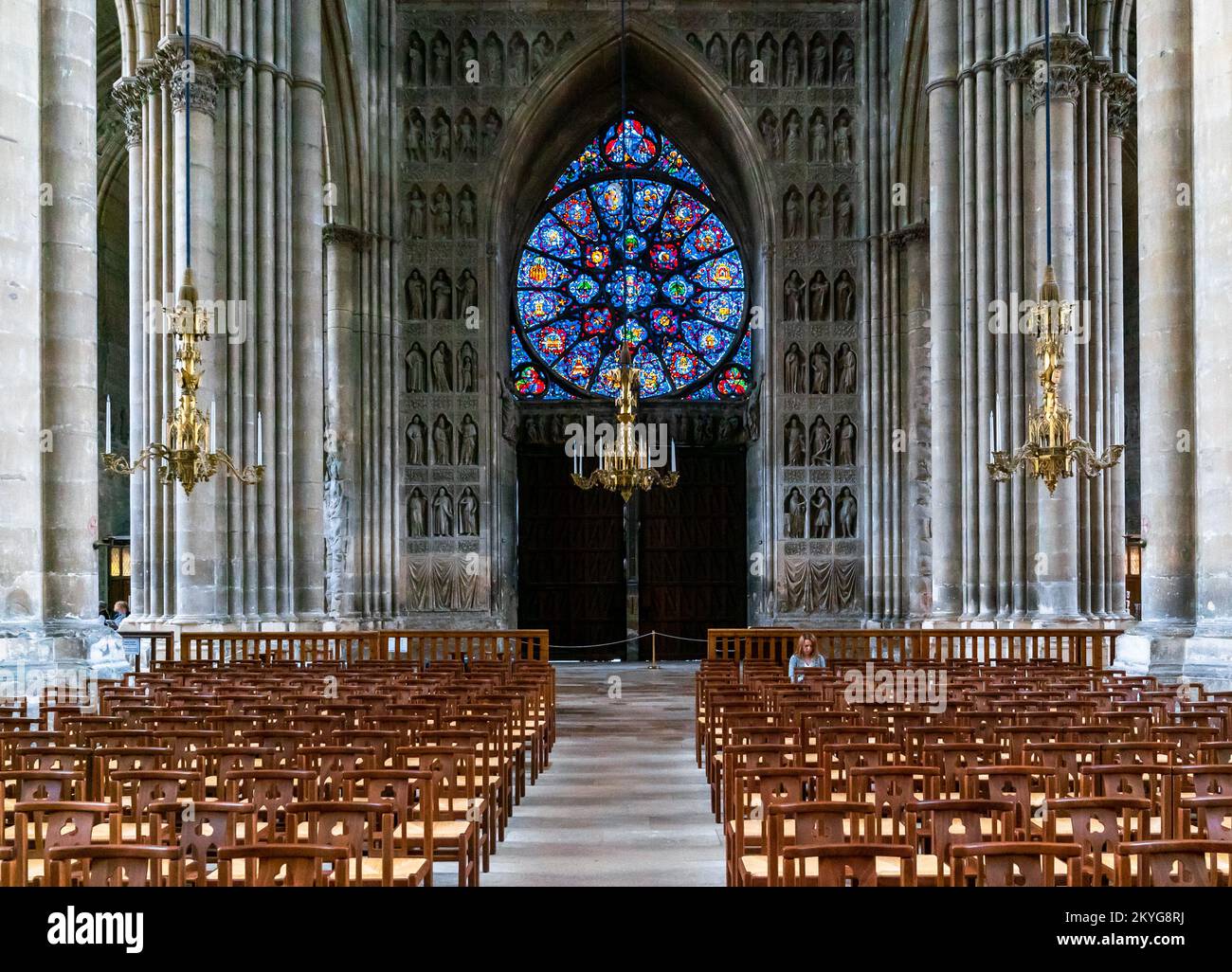 Reims, France- 13 September, 2022: view of the reverse side of the West ...