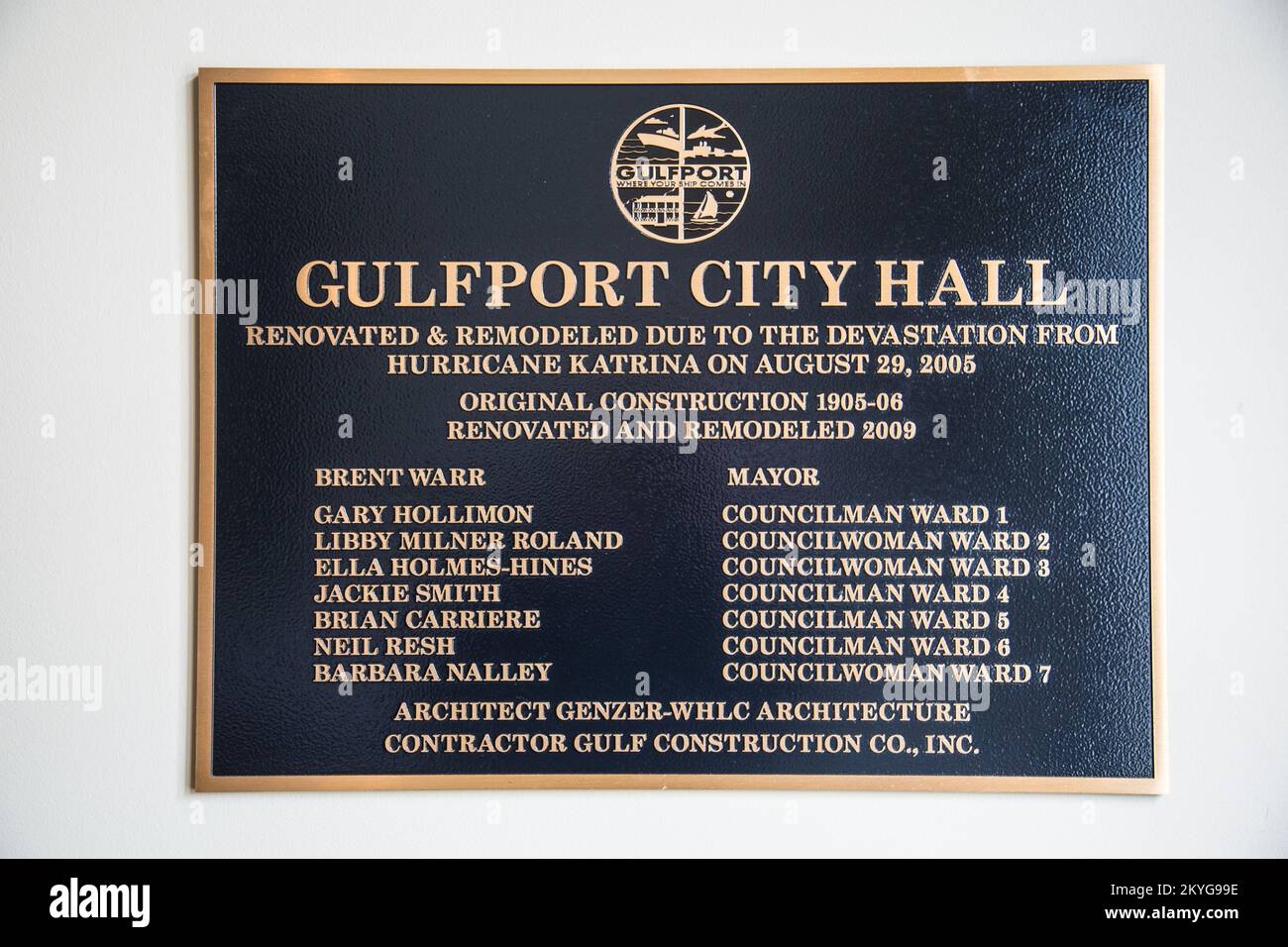 Gulfport, MS, Aril 1, 2015 - Commemorative plaque and historical marker ...