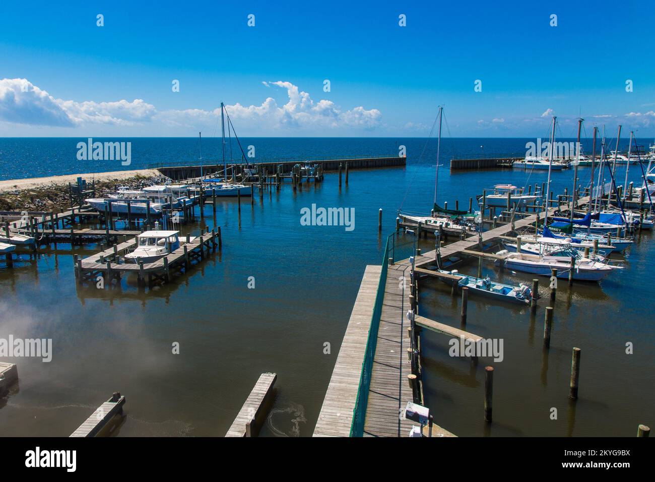 Pass Christian, MS, Aril 1, 2015 - View of boat slips and Pass ...