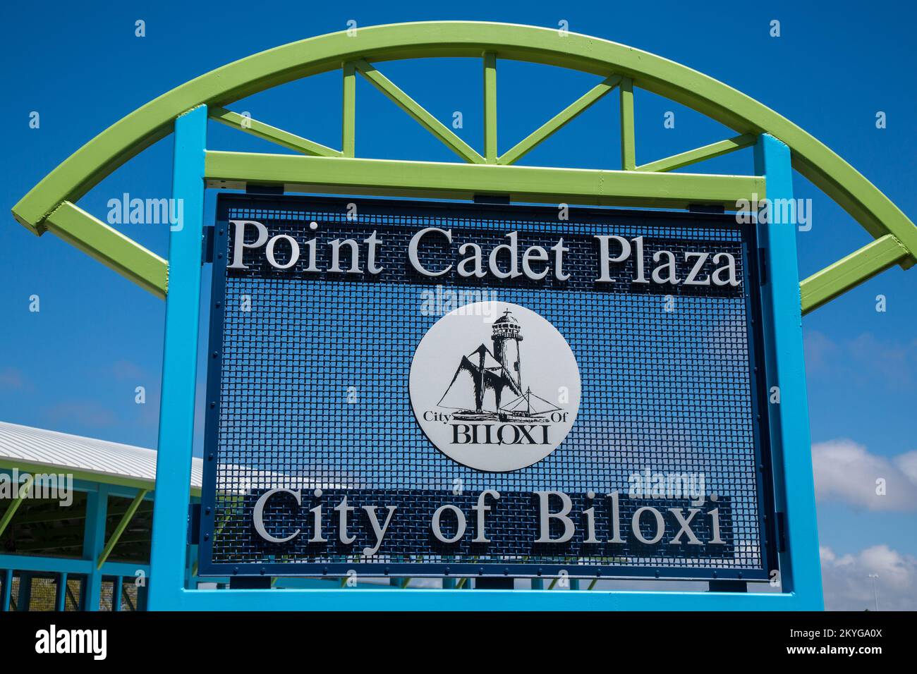 Biloxi, MS, Aril 2, 2015 - Entrance sign for Point Cadet Plaza, Biloxi ...