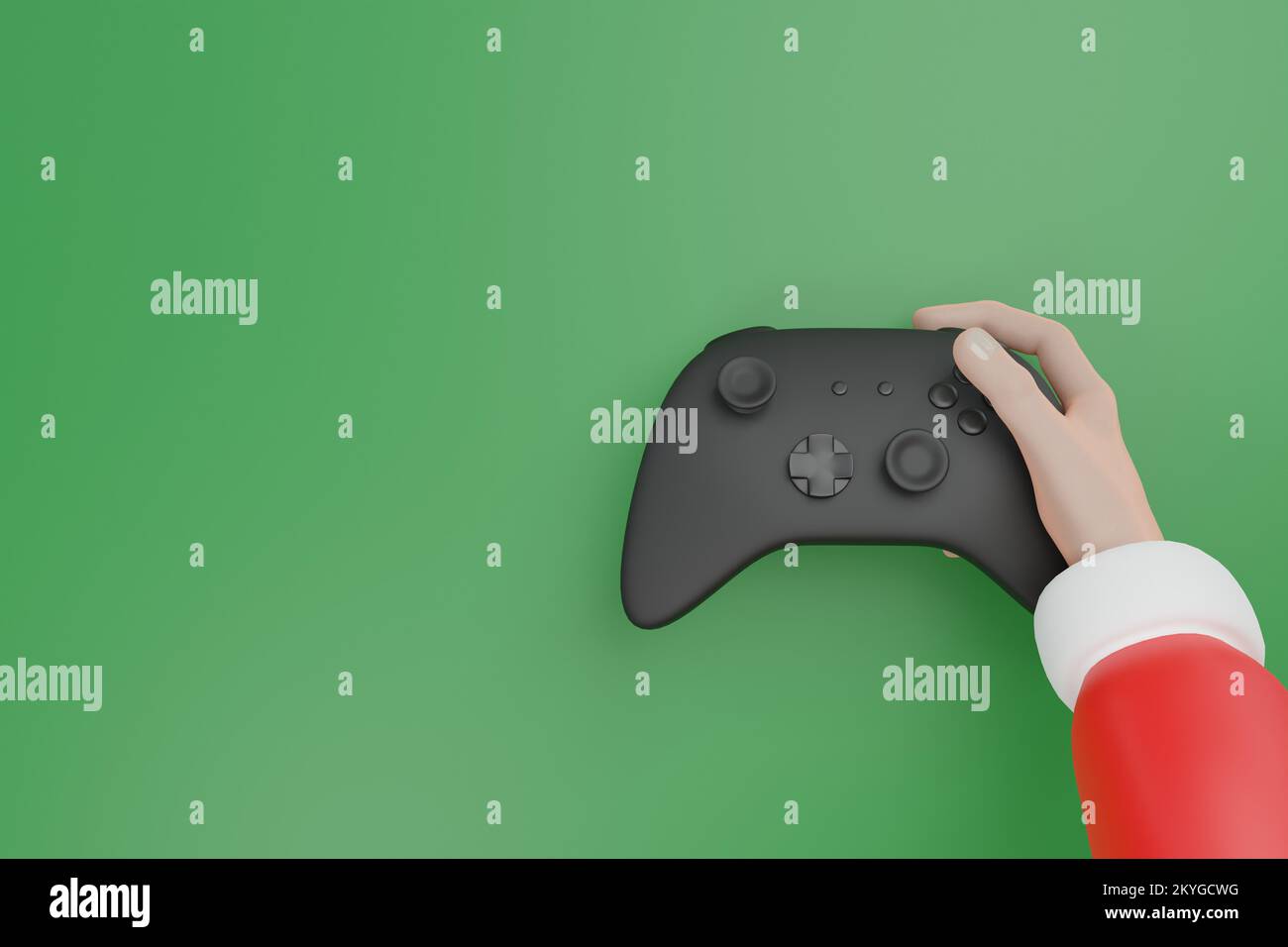 Santa right hand holding black joystick gamepad controller gift for ...