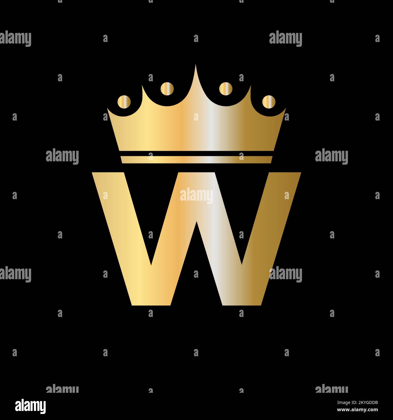 Letter W Charity Crown Logo Design With Unit Symbol Vector Template ...