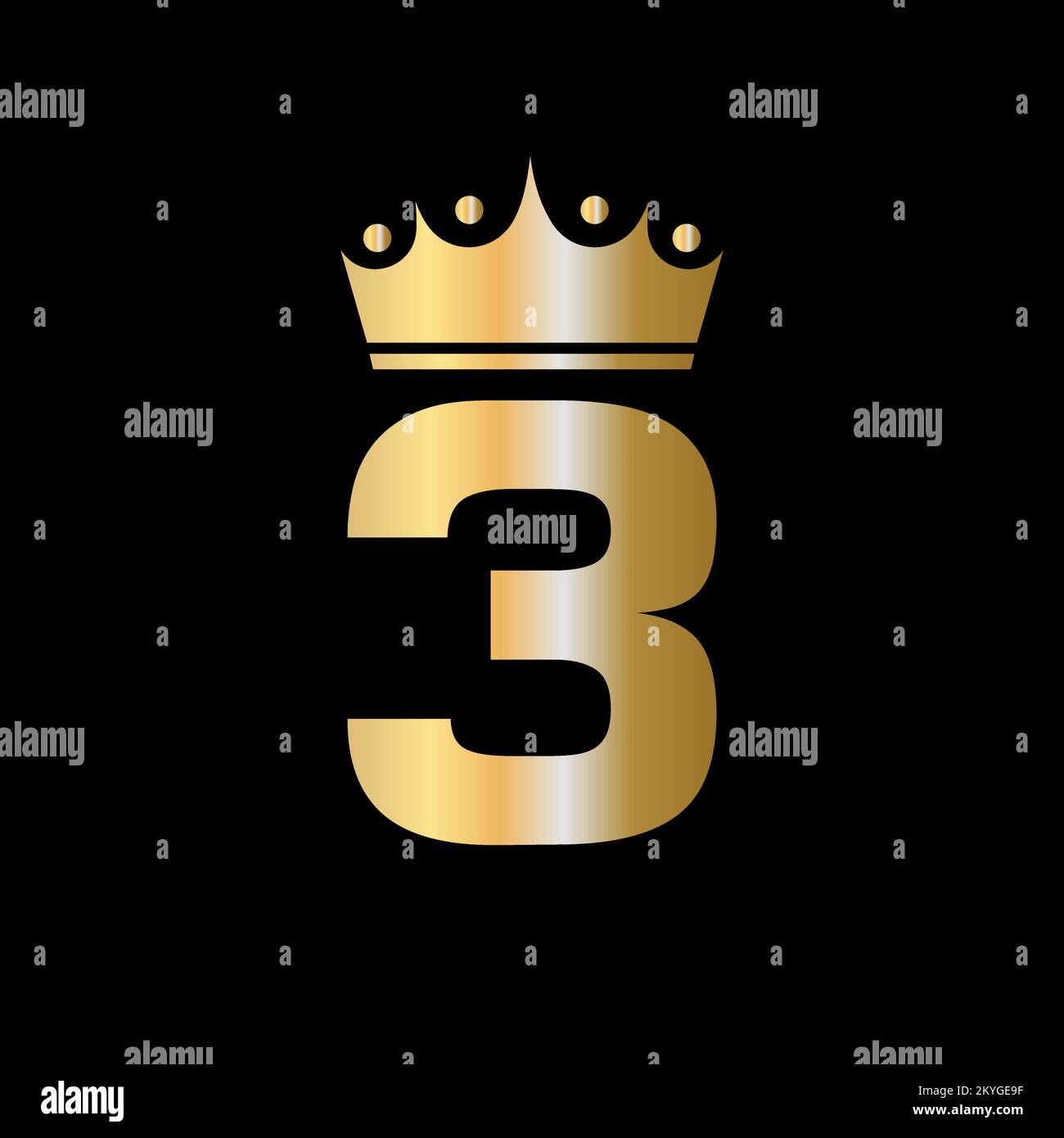 Letter 3 Charity Crown Logo Design With Unit Symbol Vector Template ...