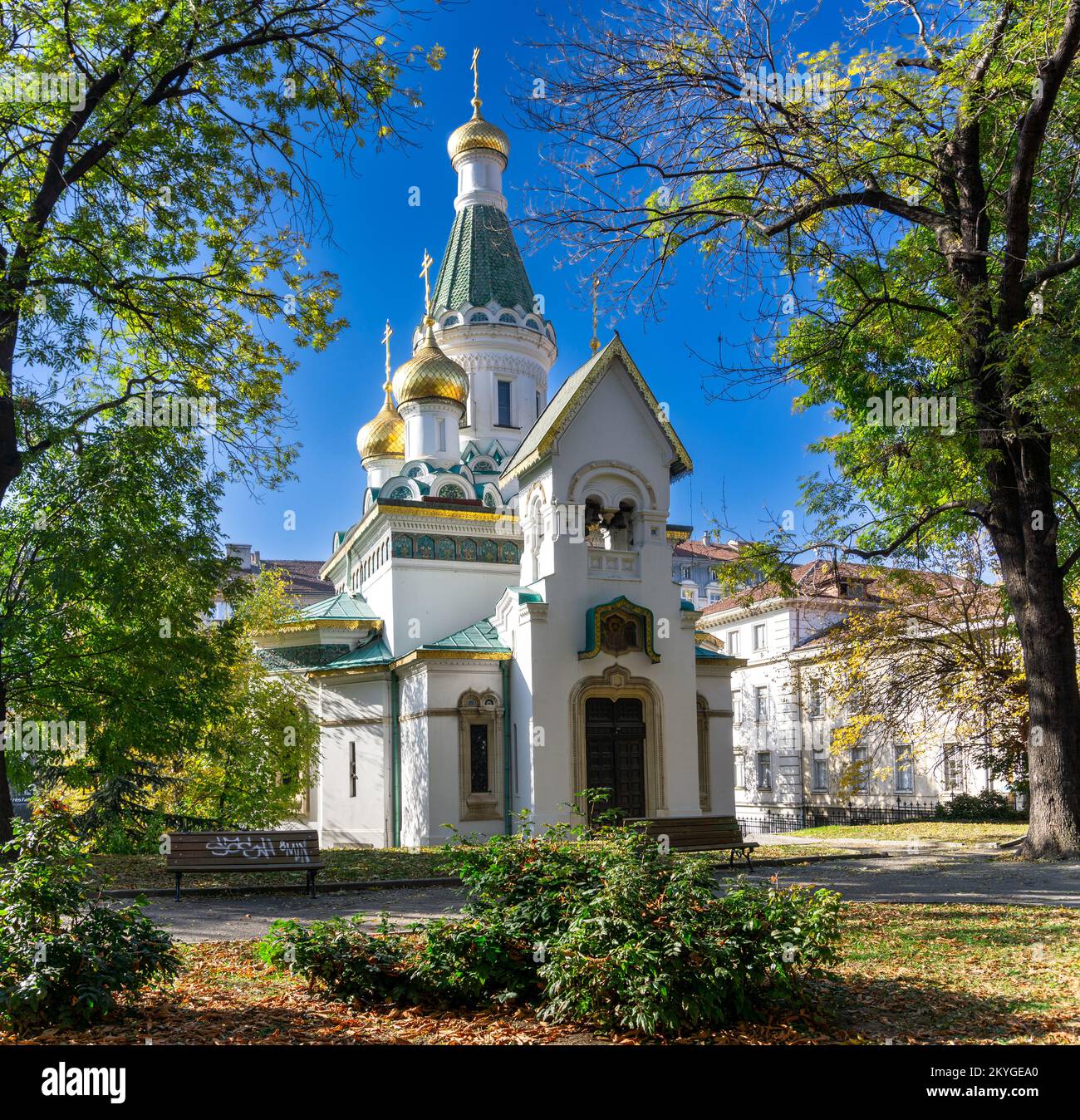 Sofia, Bulgaria - 30 October, 2022: view of the Church of St. Nicholas ...