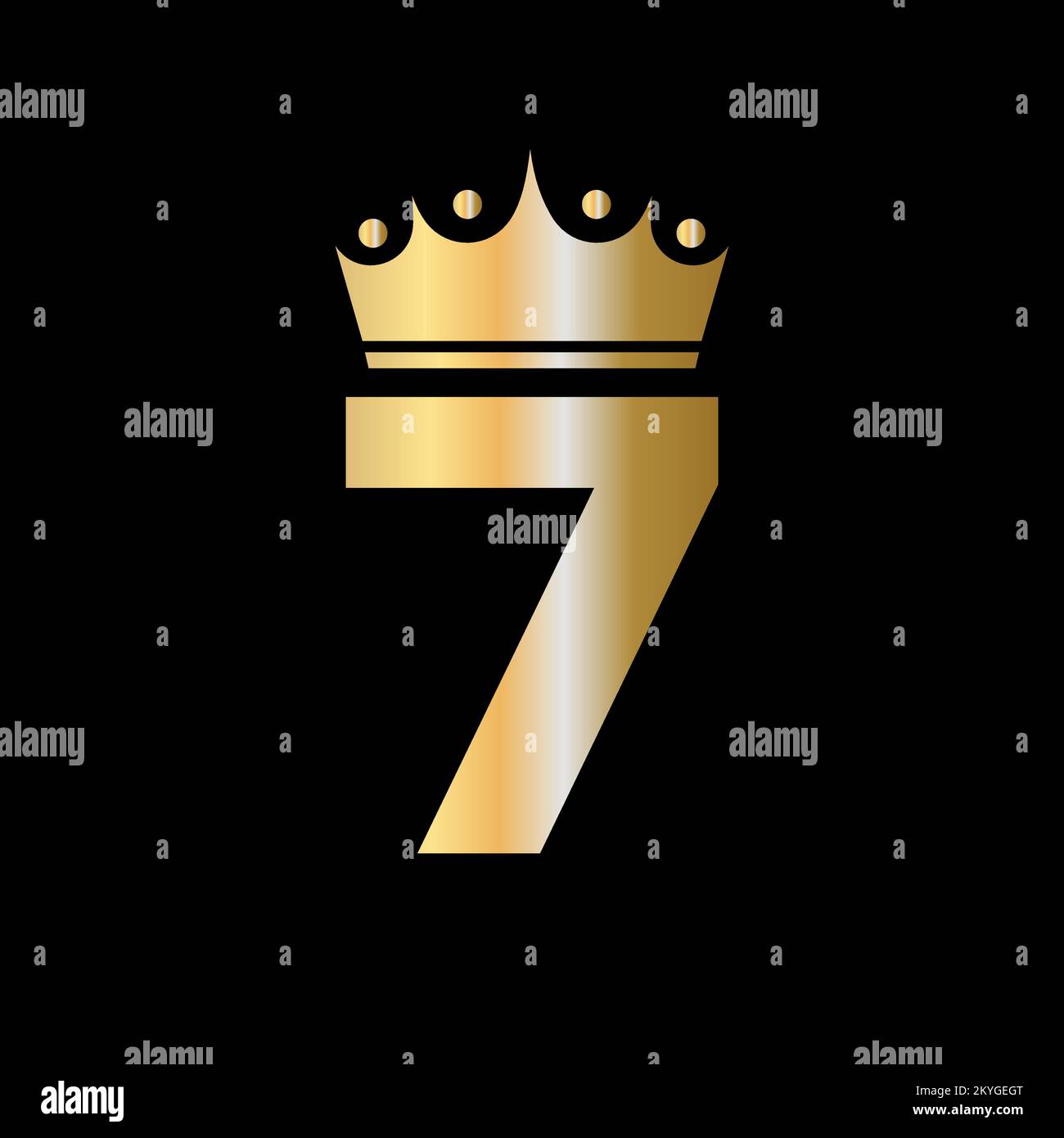 Letter 7 Charity Crown Logo Design With Unit Symbol Vector Template ...