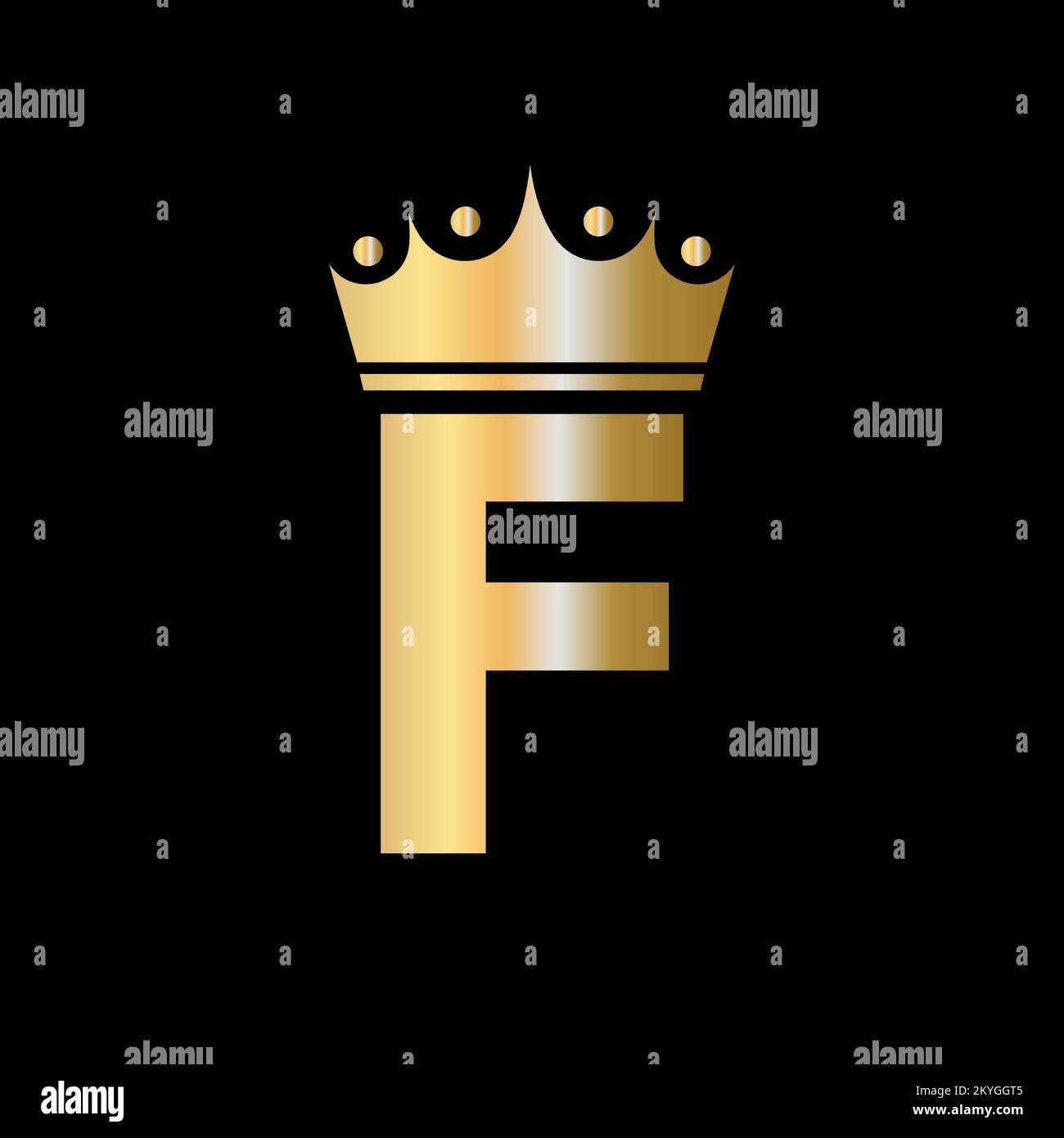 Letter F Charity Crown Logo Design With Unit Symbol Vector Template ...