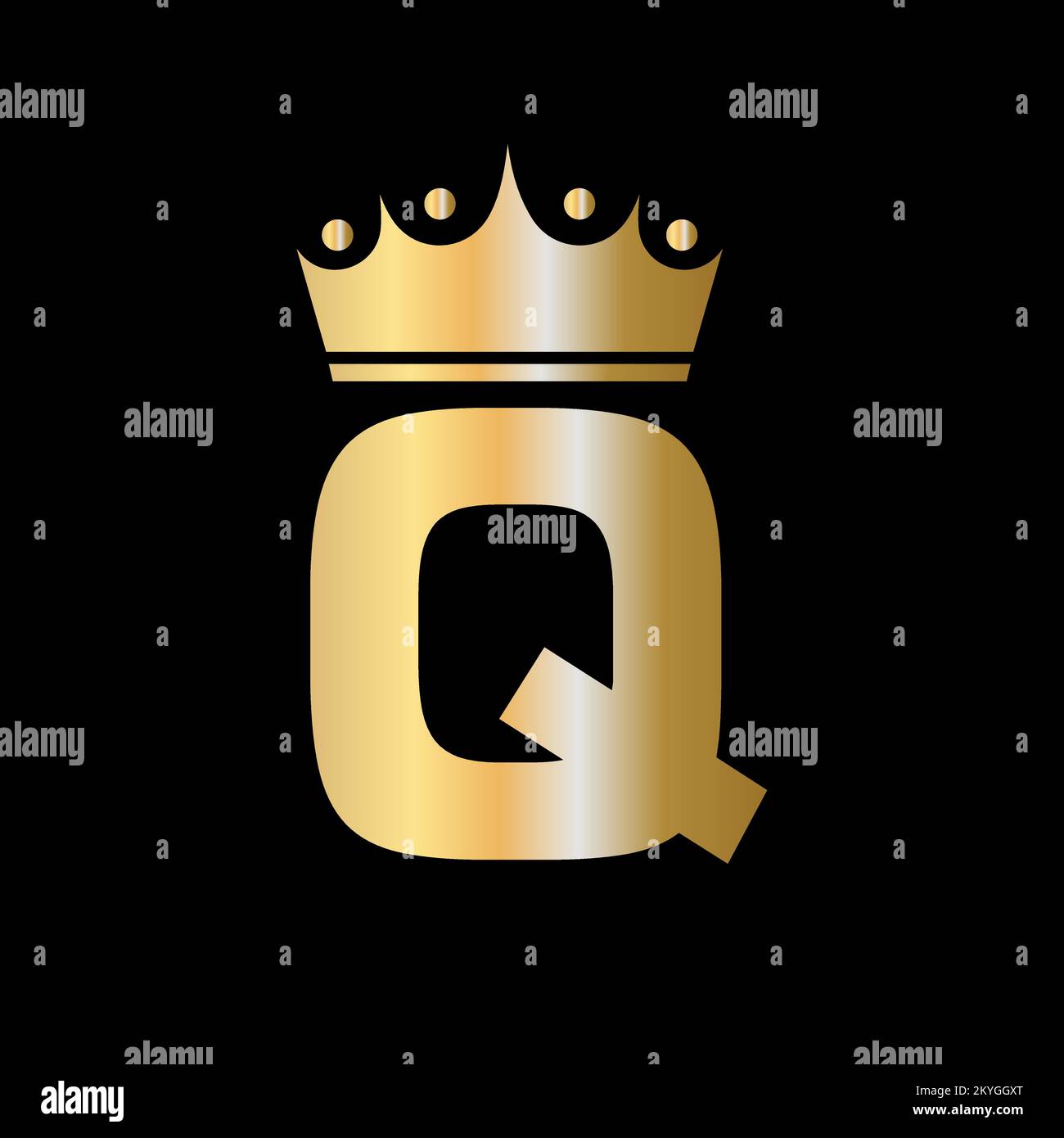 Letter Q Charity Crown Logo Design With Unit Symbol Vector Template ...