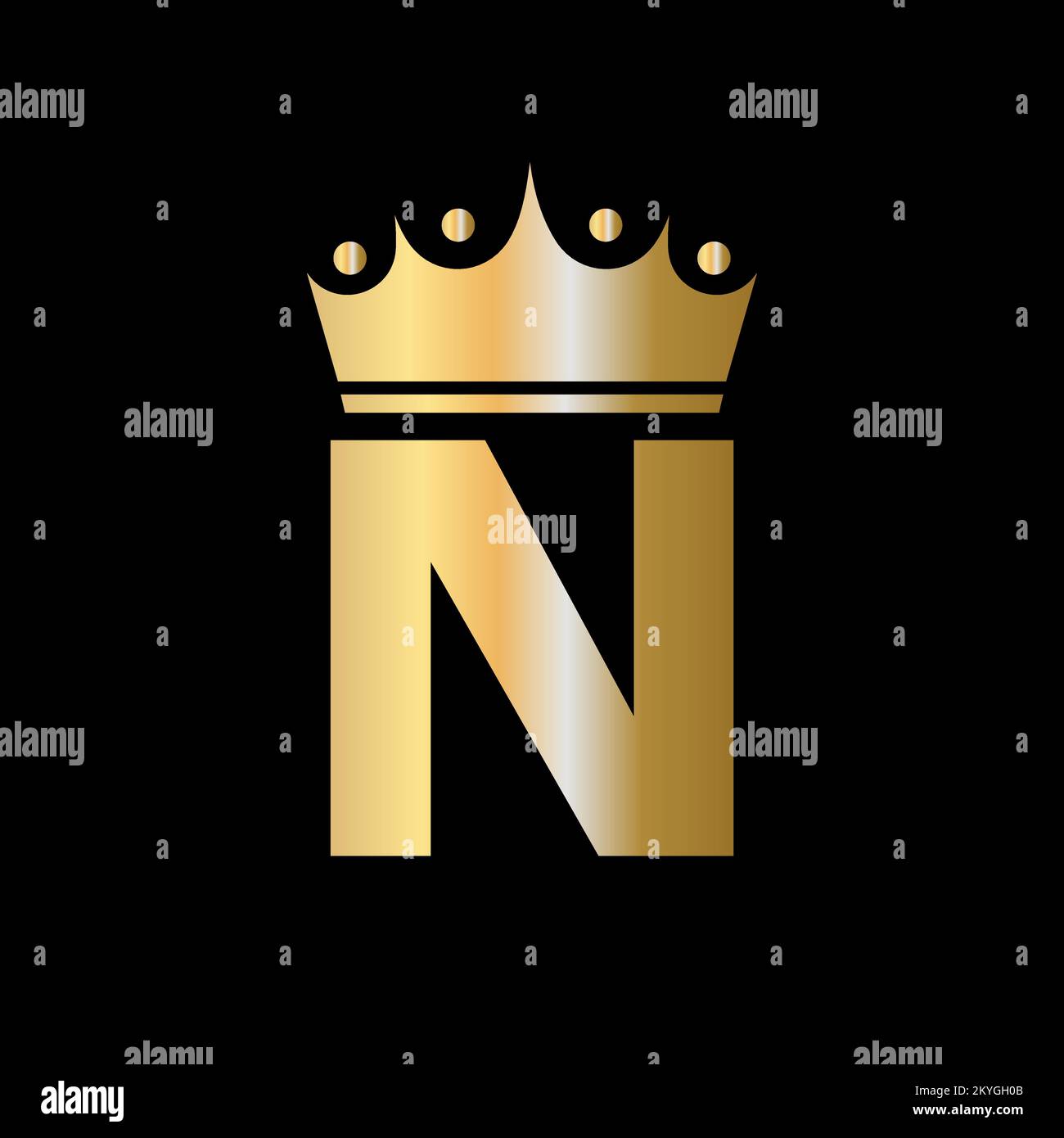 Letter N Charity Crown Logo Design With Unit Symbol Vector Template ...