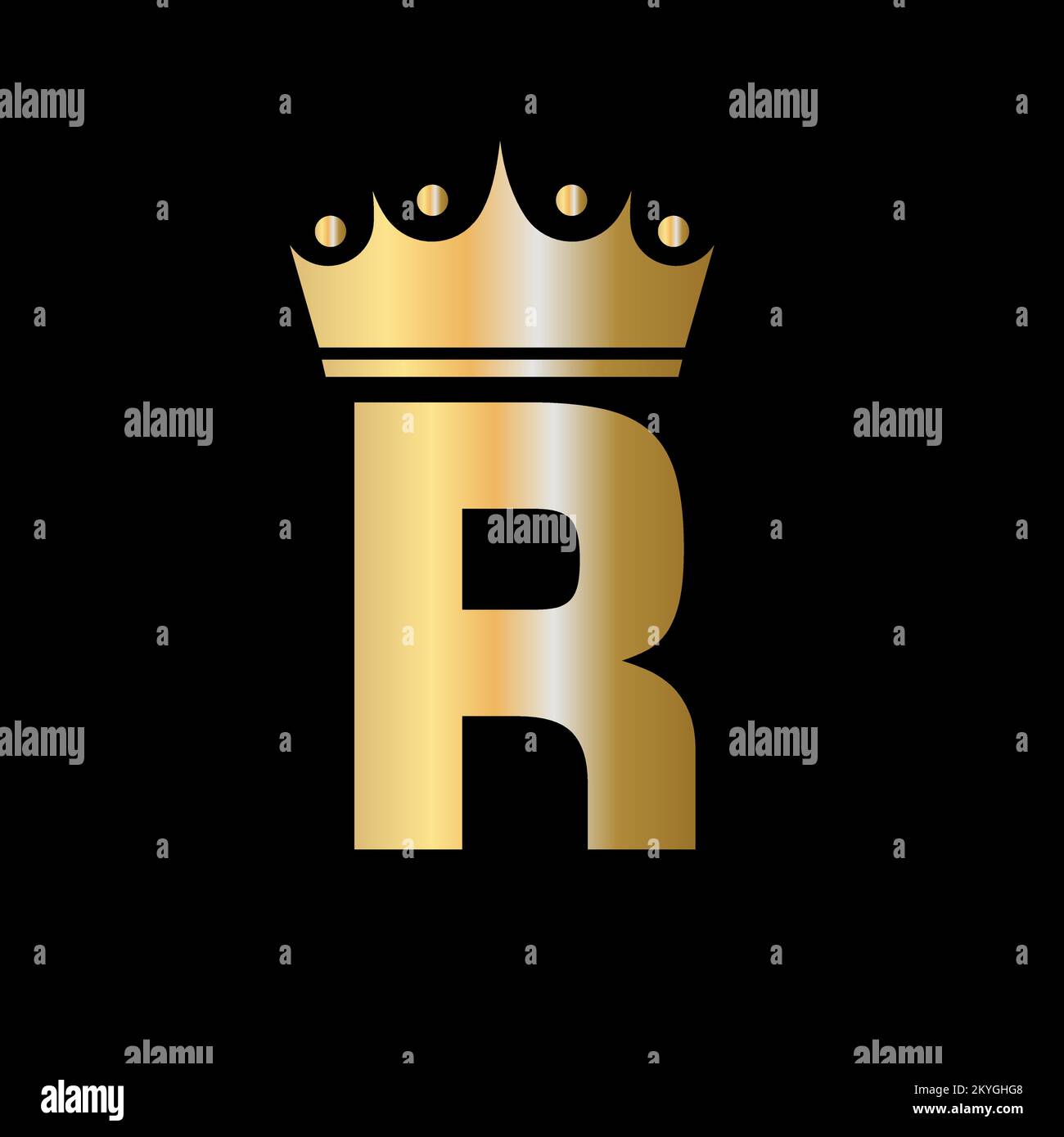 Letter R Charity Crown Logo Design With Unit Symbol Vector Template ...