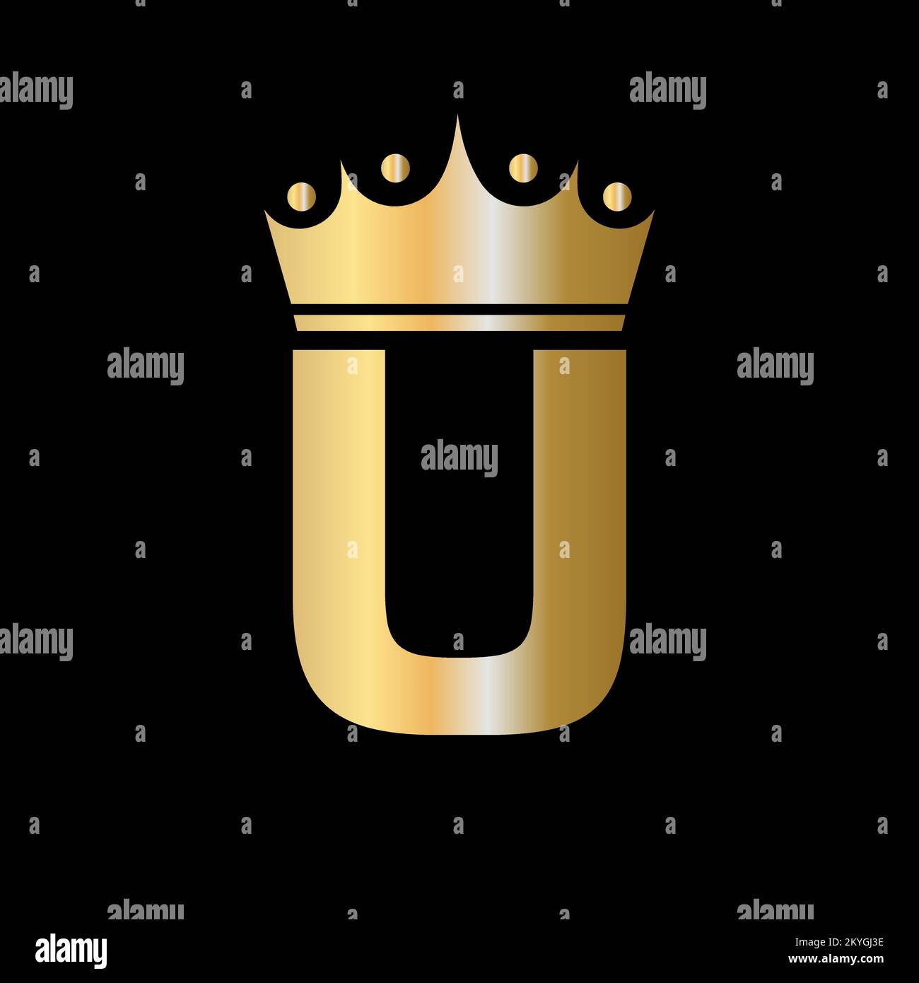 Letter U Charity Crown Logo Design With Unit Symbol Vector Template ...