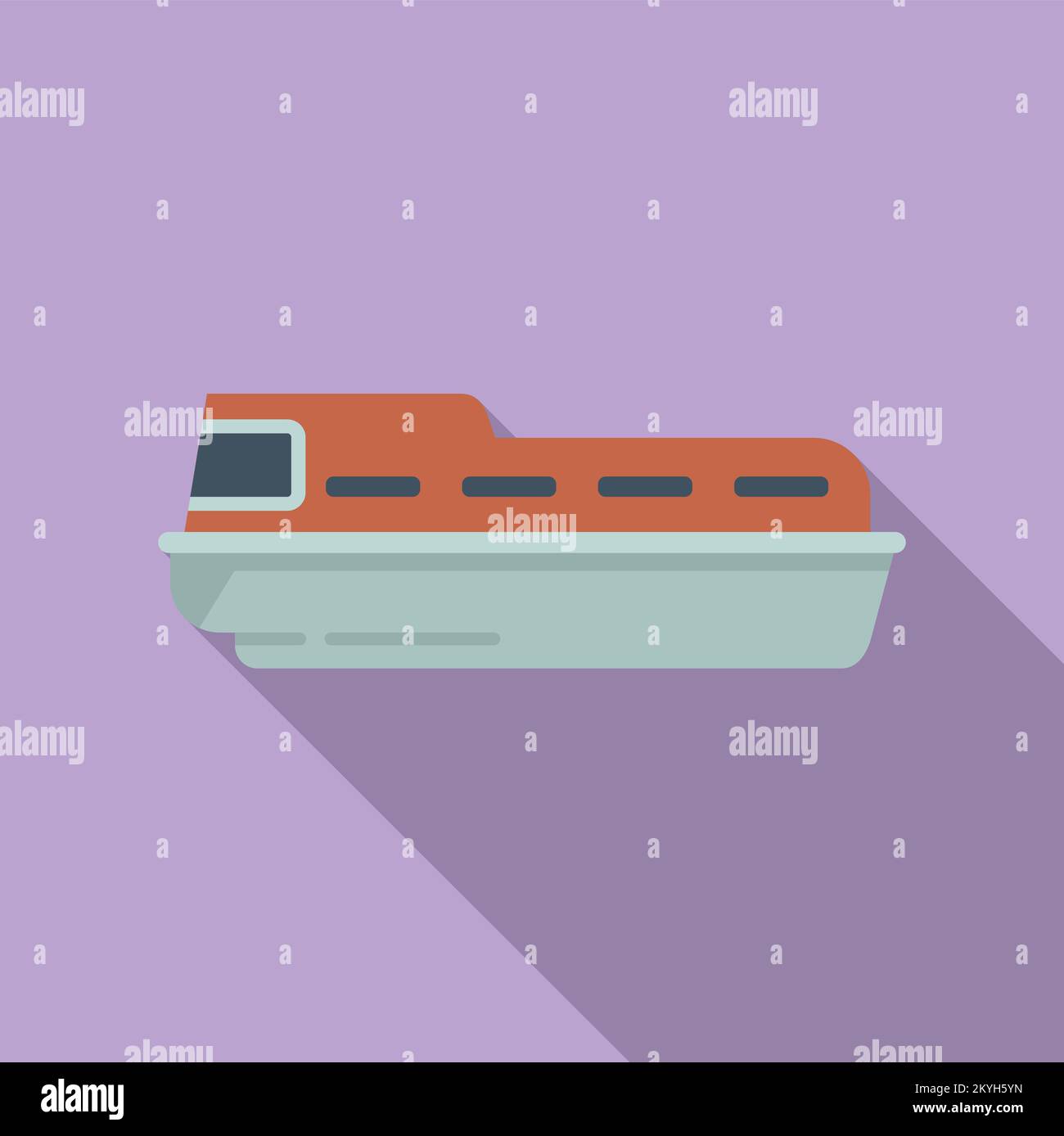 Safety boat icon flat vector. Rescue boat. Sea life Stock Vector Image ...