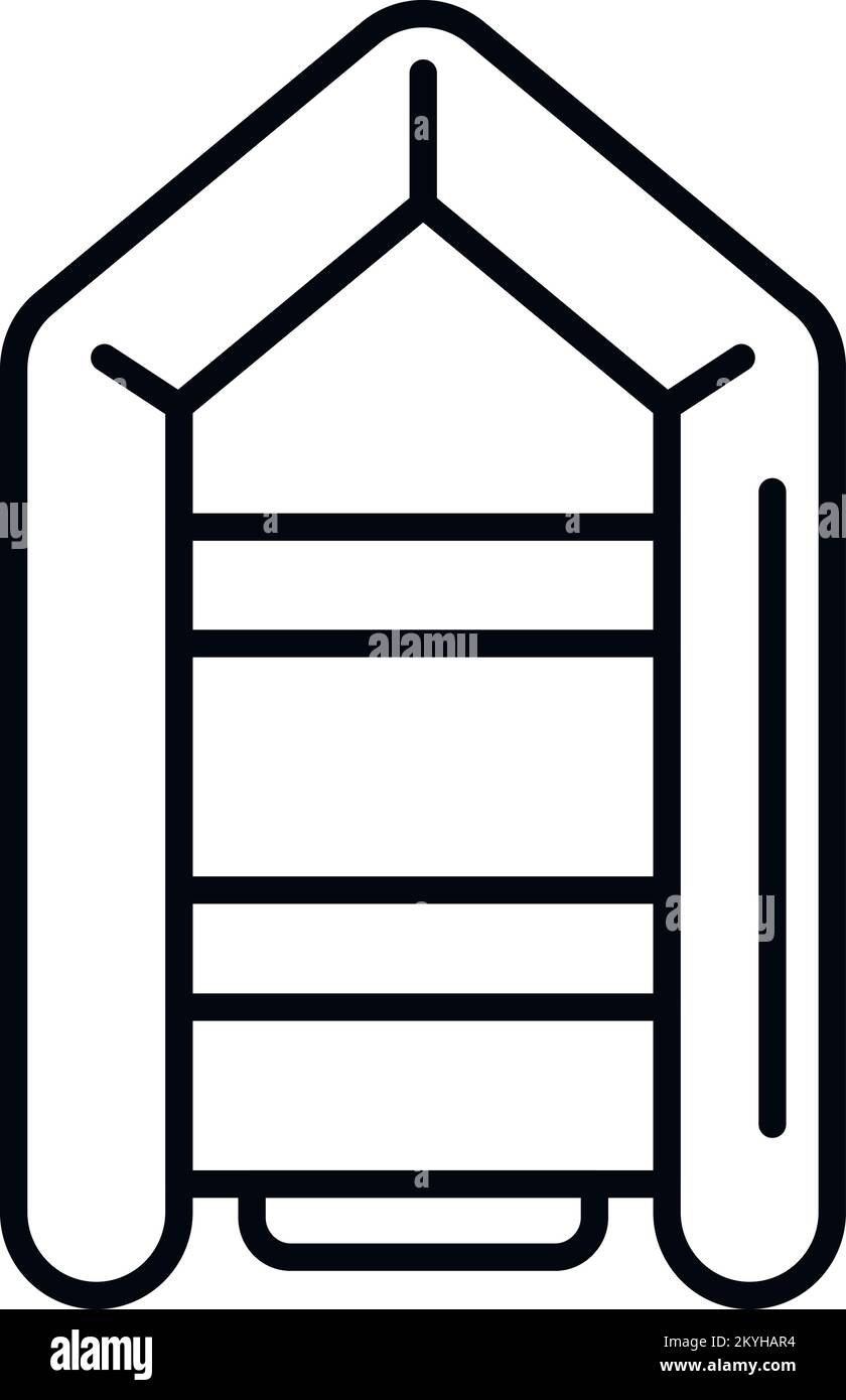 Inflatable rescue boat icon outline vector. Sea life. Safety vest Stock ...