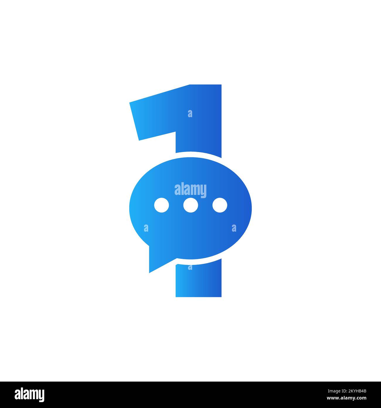 Letter 1 Chat Communicate Logo Design Concept With Bubble Chat Symbol ...