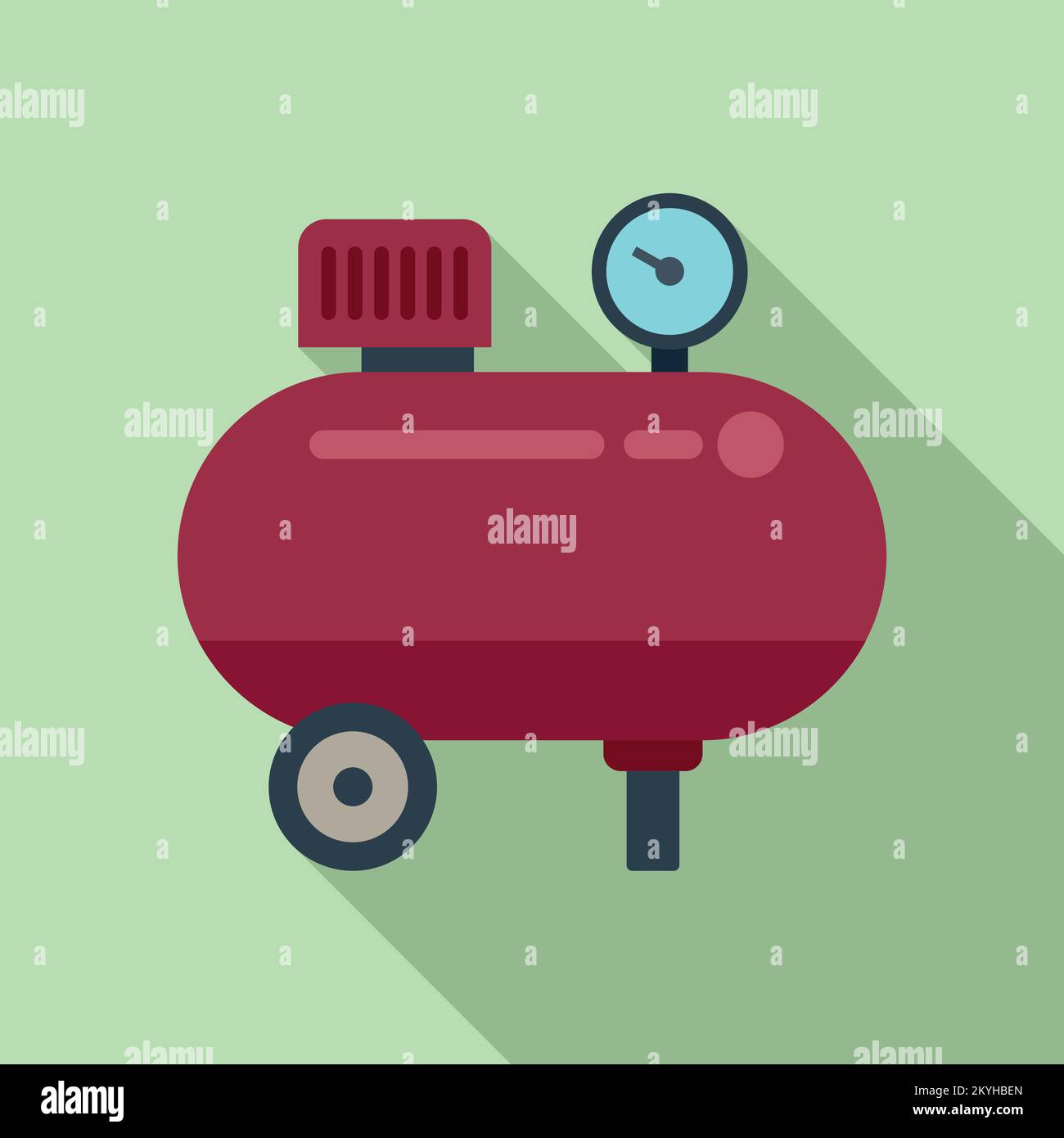Pressure compressor icon flat vector. Air machine. Pump tank Stock ...