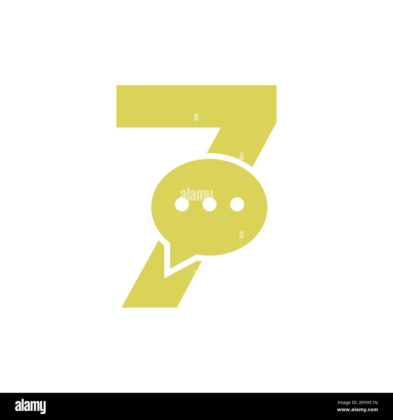 Letter 7 Chat Communicate Logo Design Concept With Bubble Chat Symbol ...
