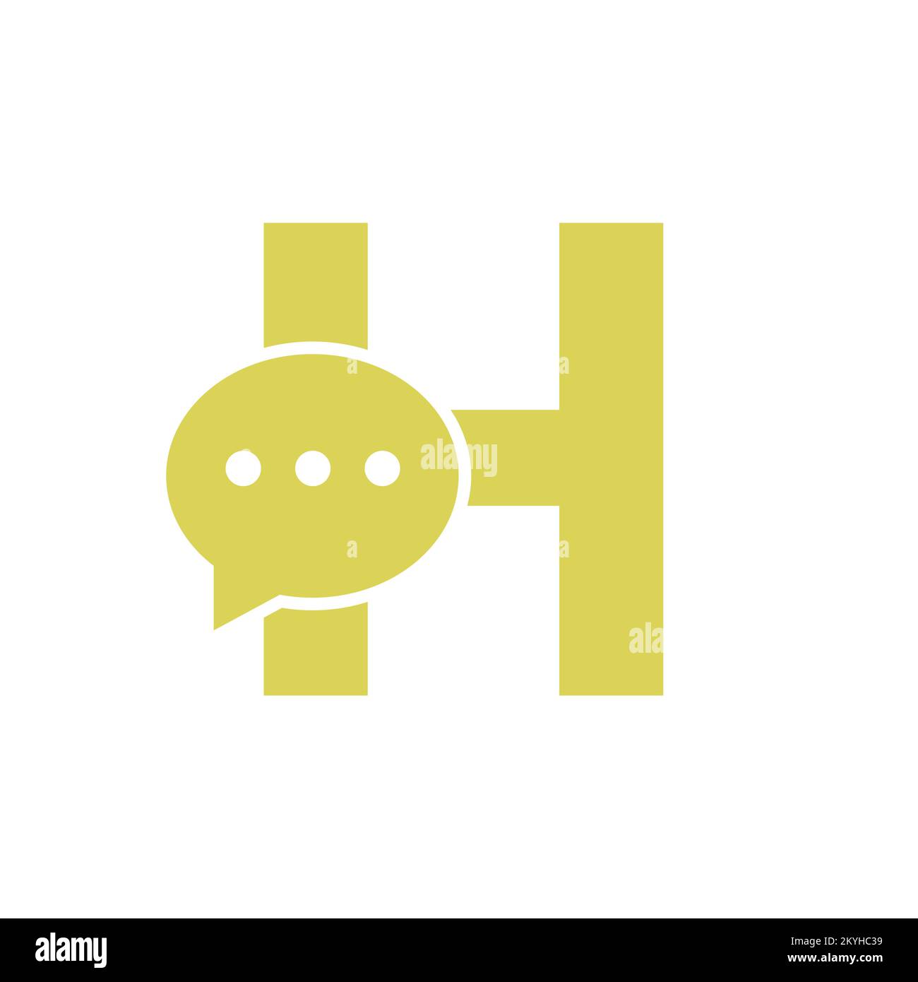 Letter H Chat Communicate Logo Design Concept With Bubble Chat Symbol ...