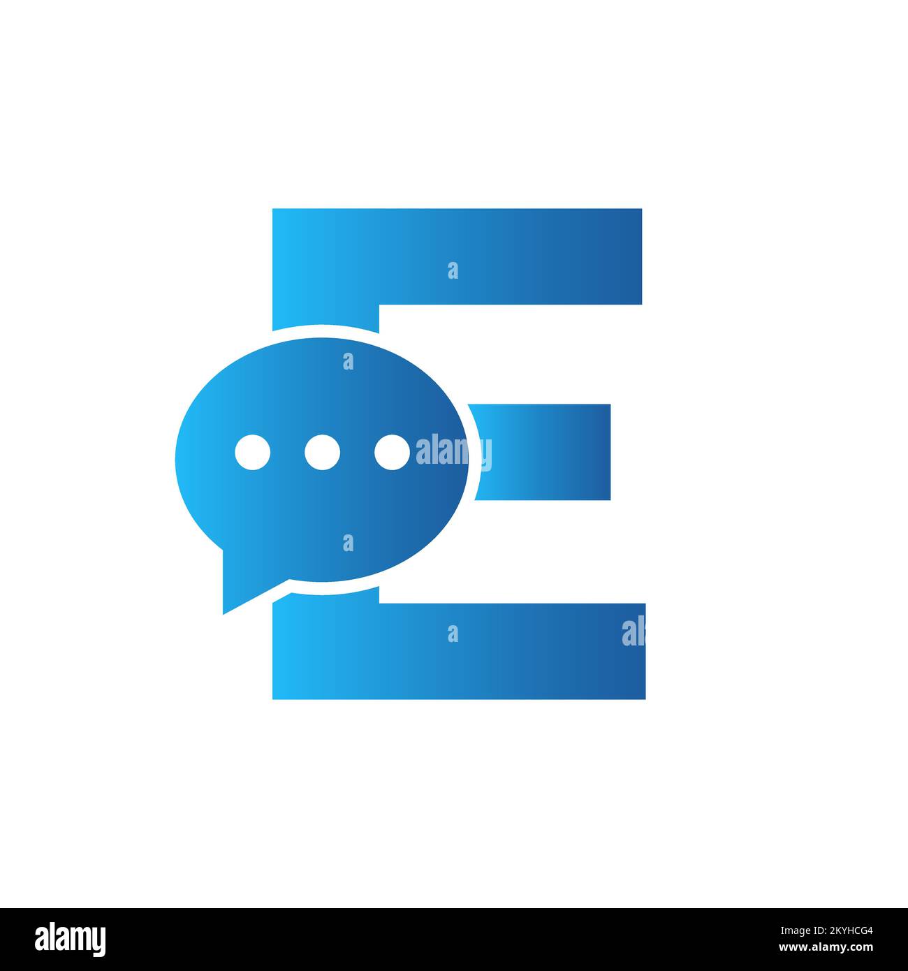 Letter E Chat Communicate Logo Design Concept With Bubble Chat Symbol ...
