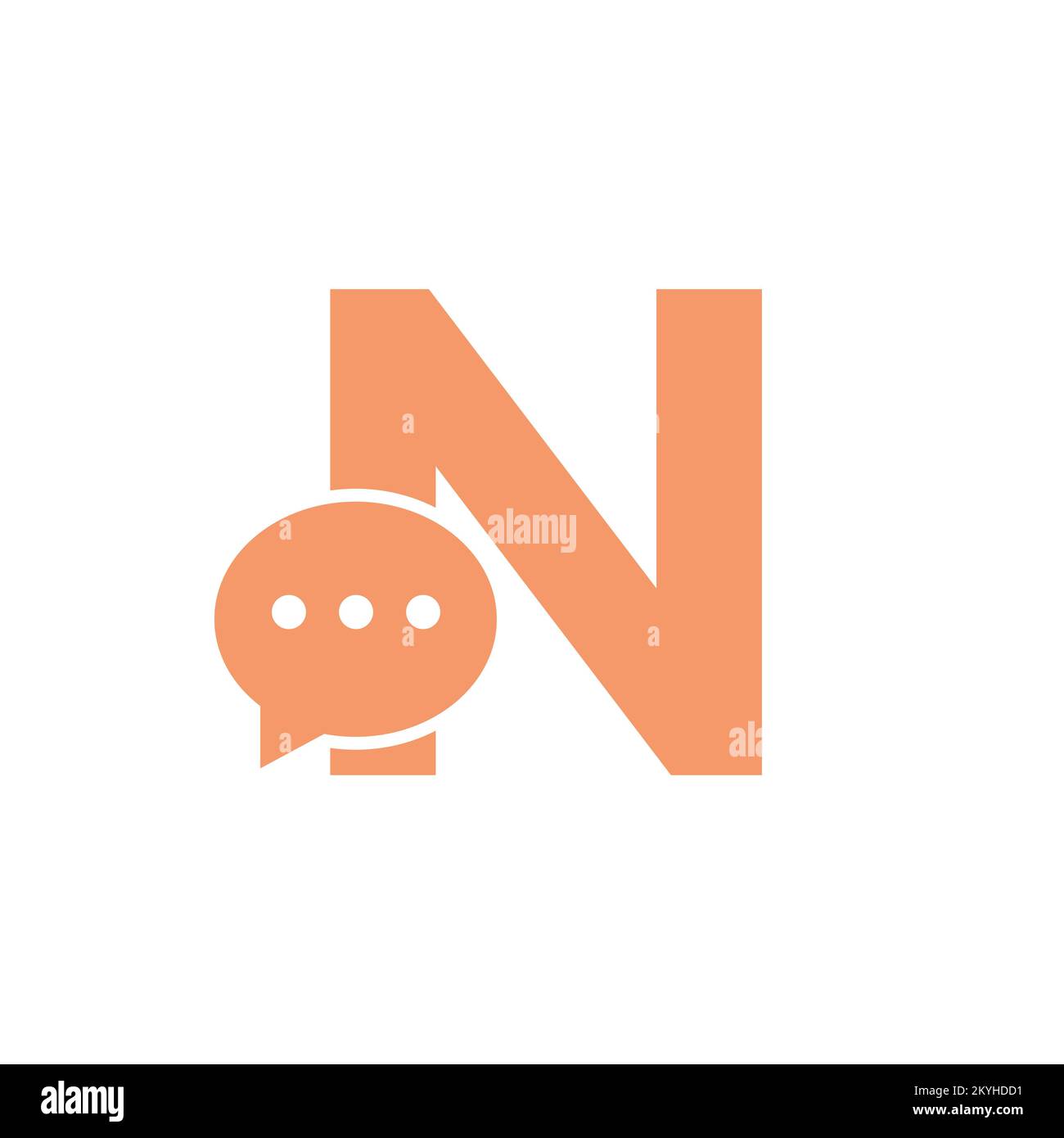 Letter N Chat Communicate Logo Design Concept With Bubble Chat Symbol ...