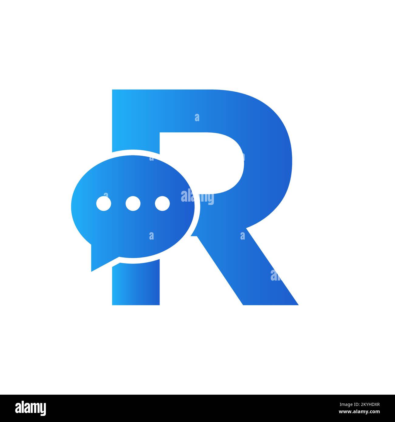 Letter R Chat Communicate Logo Design Concept With Bubble Chat Symbol ...