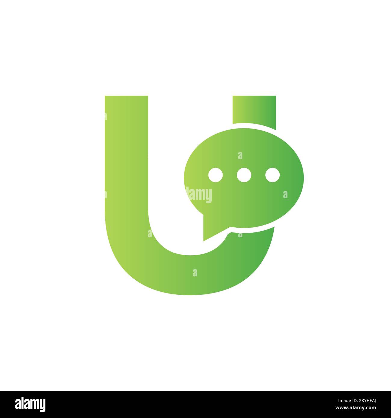 Letter U Chat Communicate Logo Design Concept With Bubble Chat Symbol ...