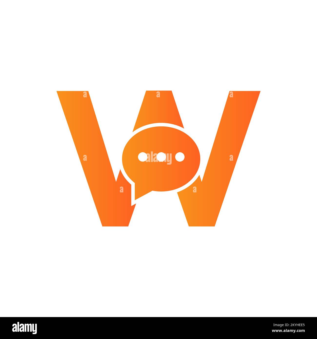 Letter W Chat Communicate Logo Design Concept With Bubble Chat Symbol ...