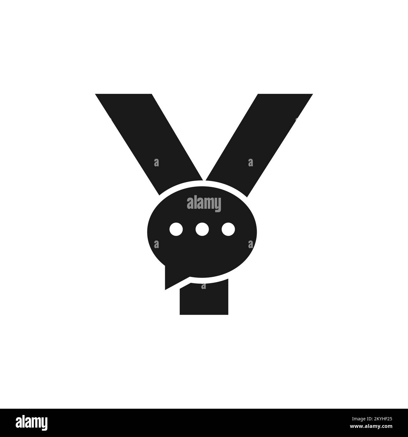 Letter Y Chat Communicate Logo Design Concept With Bubble Chat Symbol ...