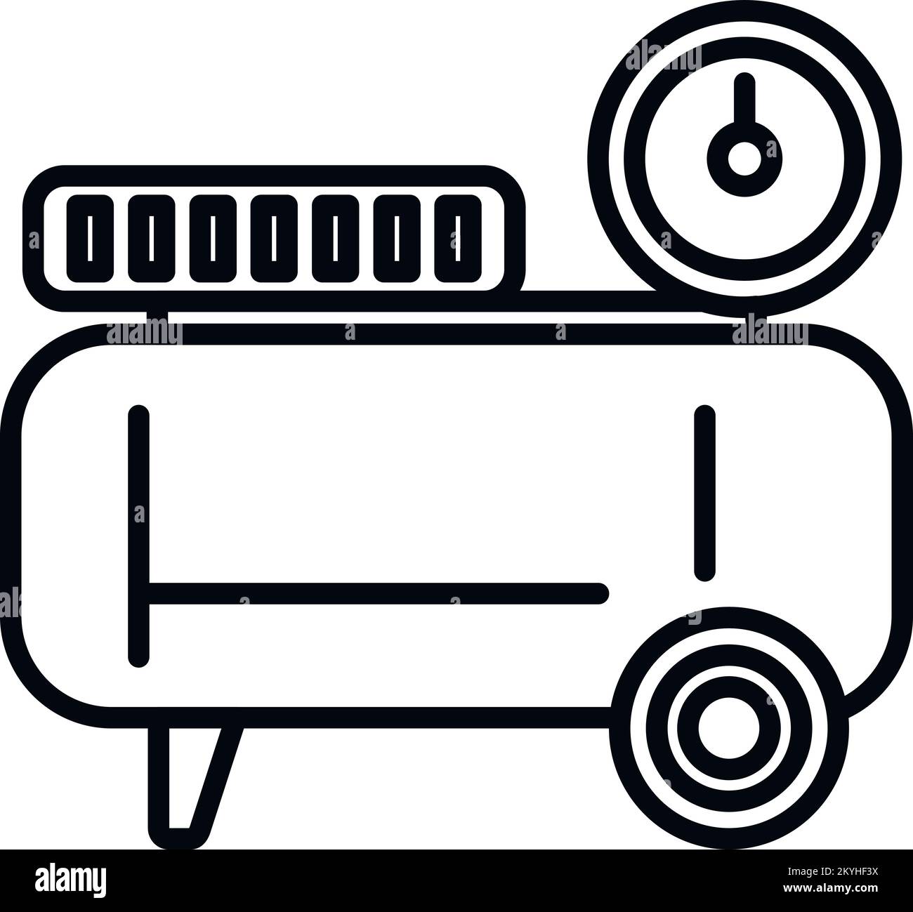 Pressure compressor icon outline vector. Air machine. Pump tank Stock ...