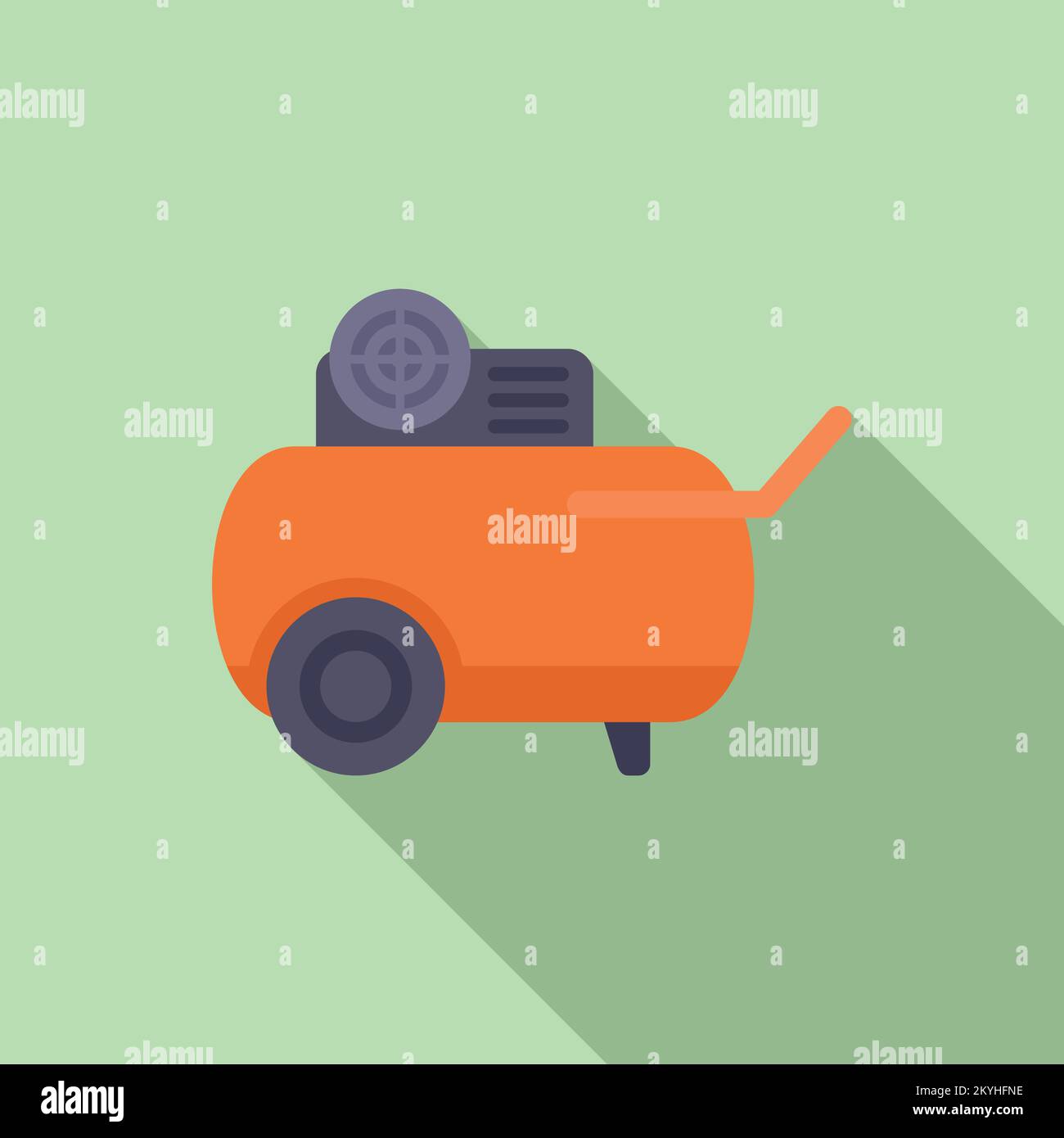Car compressor icon flat vector. Air machine. Electric motor Stock ...