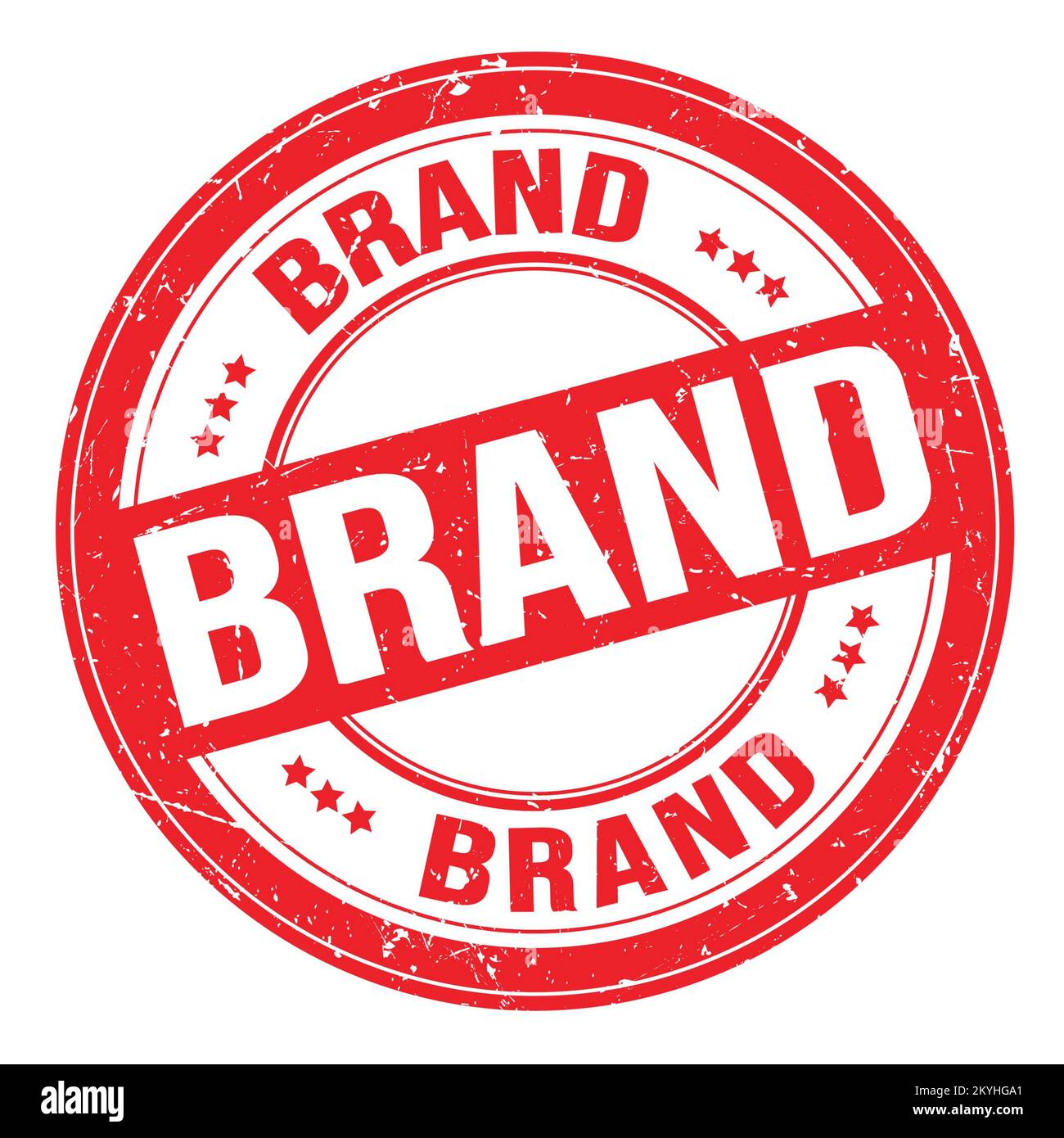 BRAND text written on red round grungy stamp sign Stock Photo - Alamy