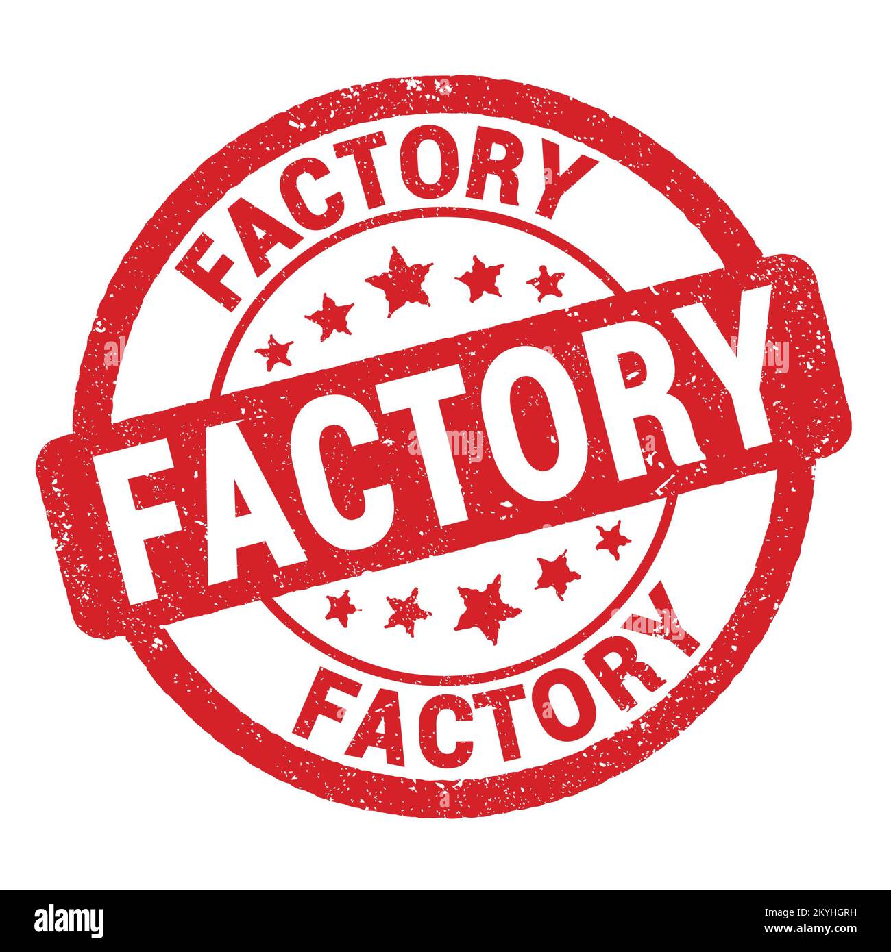 FACTORY text written on red grungy stamp sign Stock Photo - Alamy