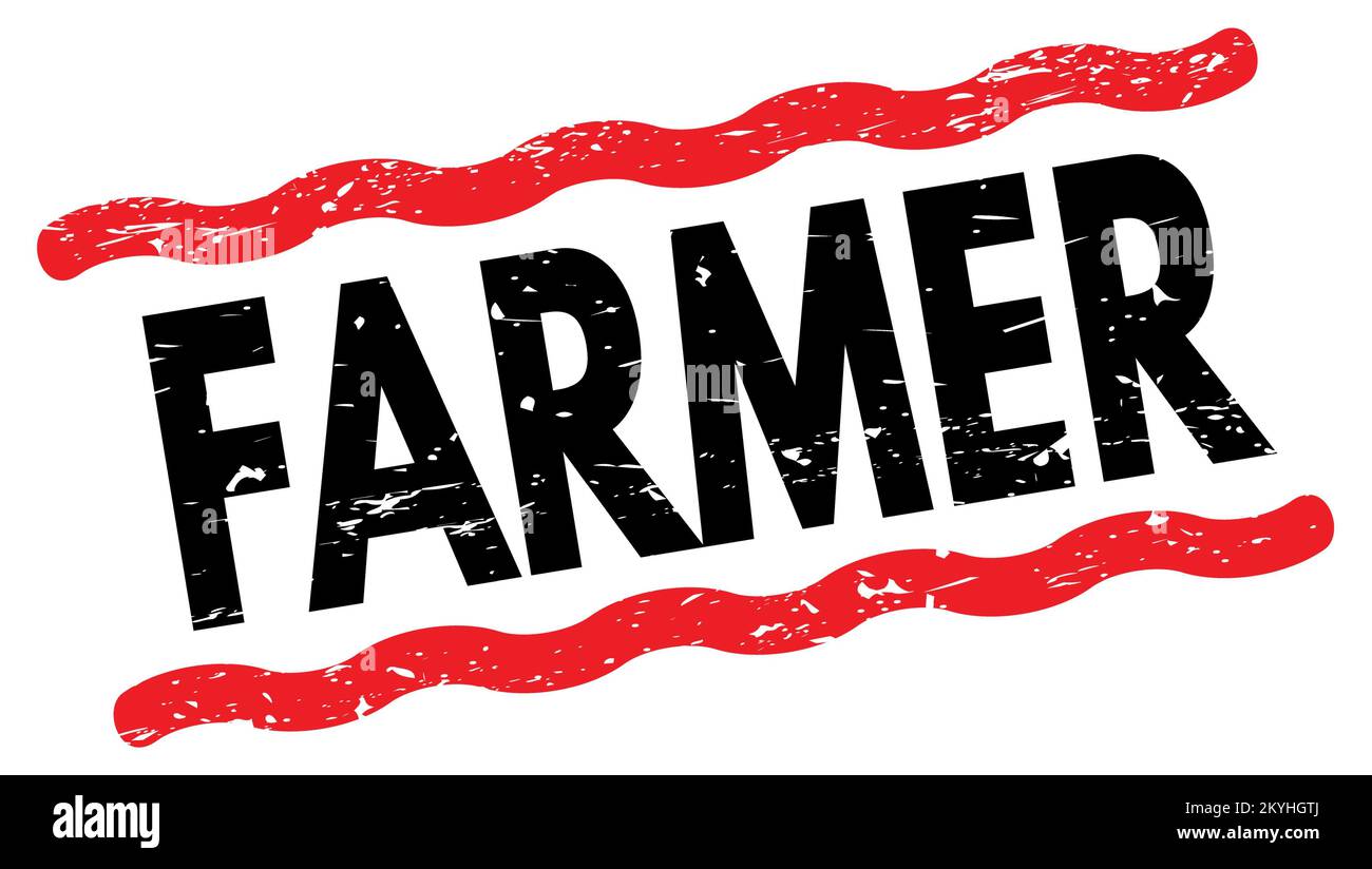 FARMER text written on red-black lines stamp sign Stock Photo - Alamy