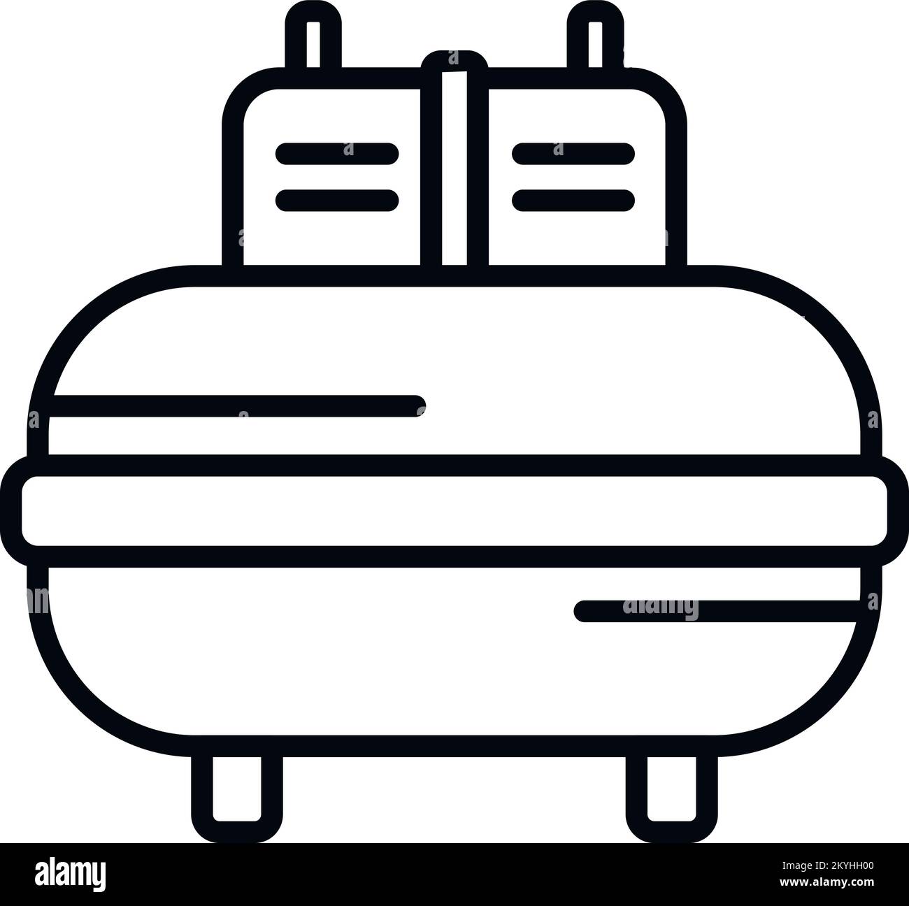 Compressor motor icon outline vector. Air machine. Electric compression ...