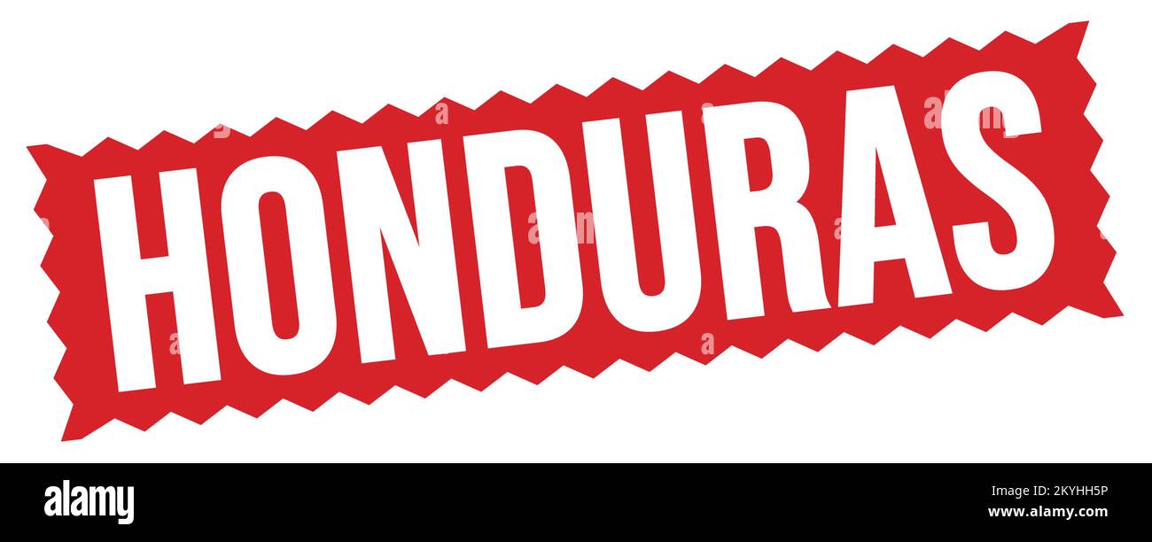 HONDURAS text written on red zig-zag stamp sign Stock Photo - Alamy