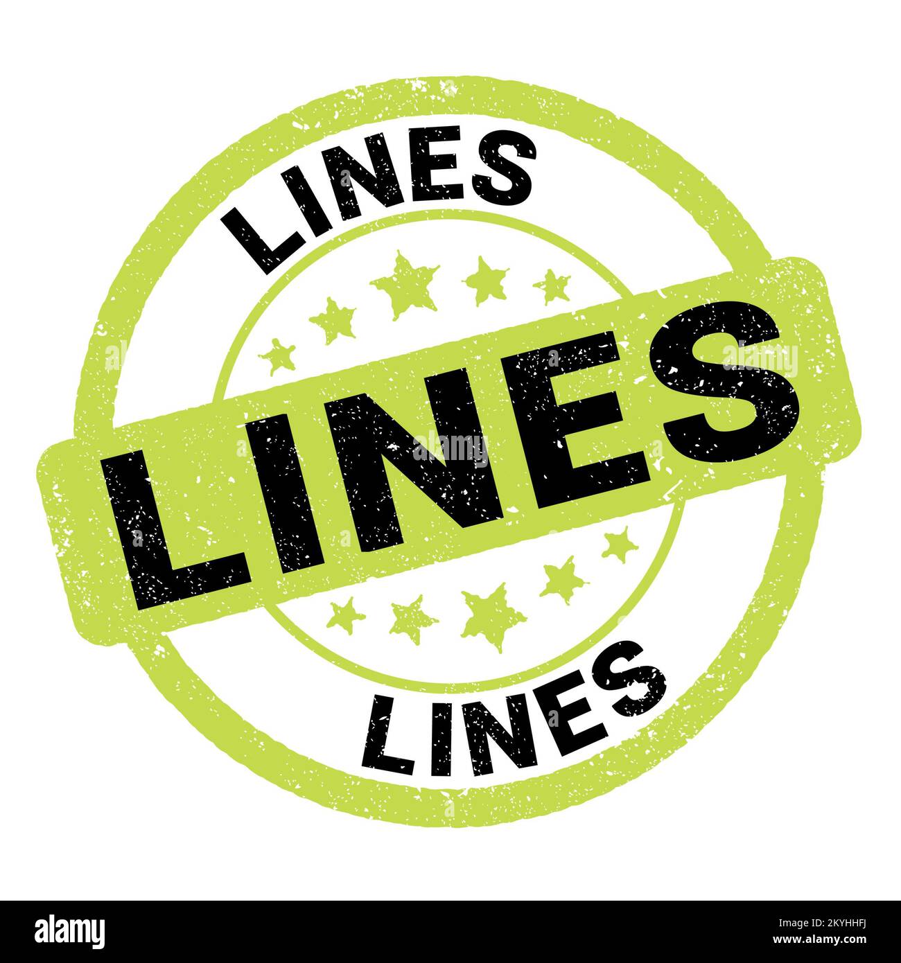 LINES text written on green-black grungy stamp sign Stock Photo - Alamy