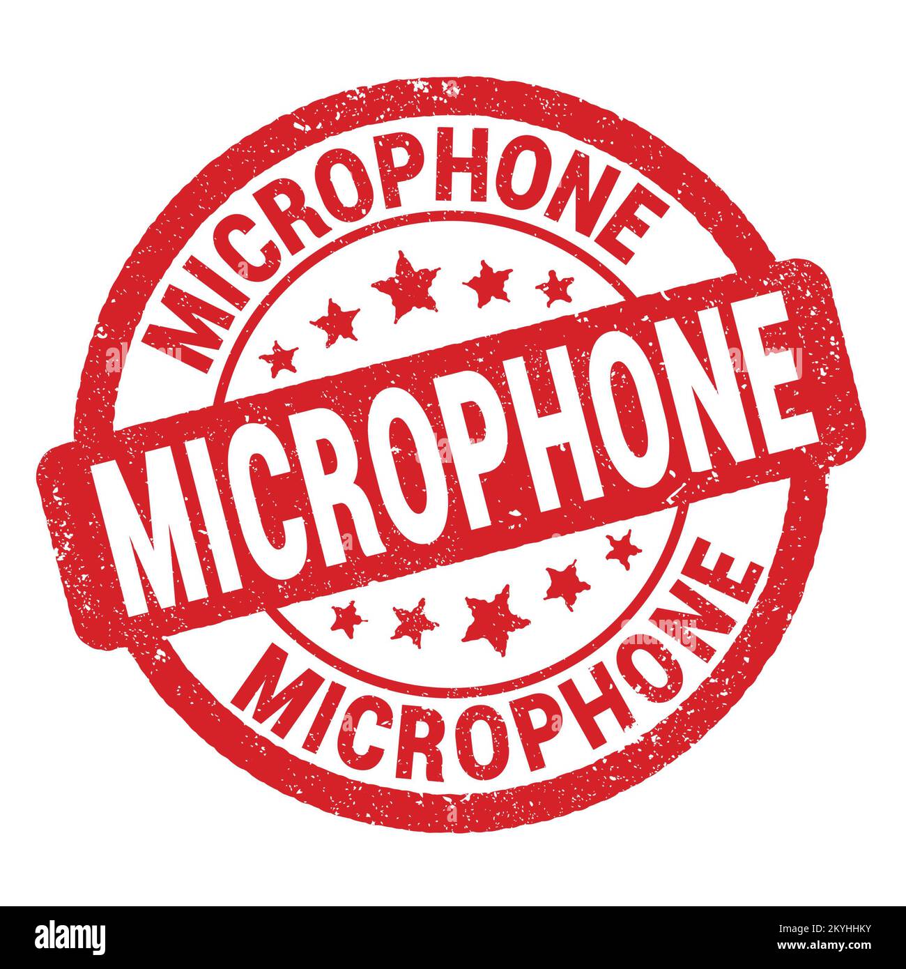 MICROPHONE text written on red grungy stamp sign Stock Photo - Alamy