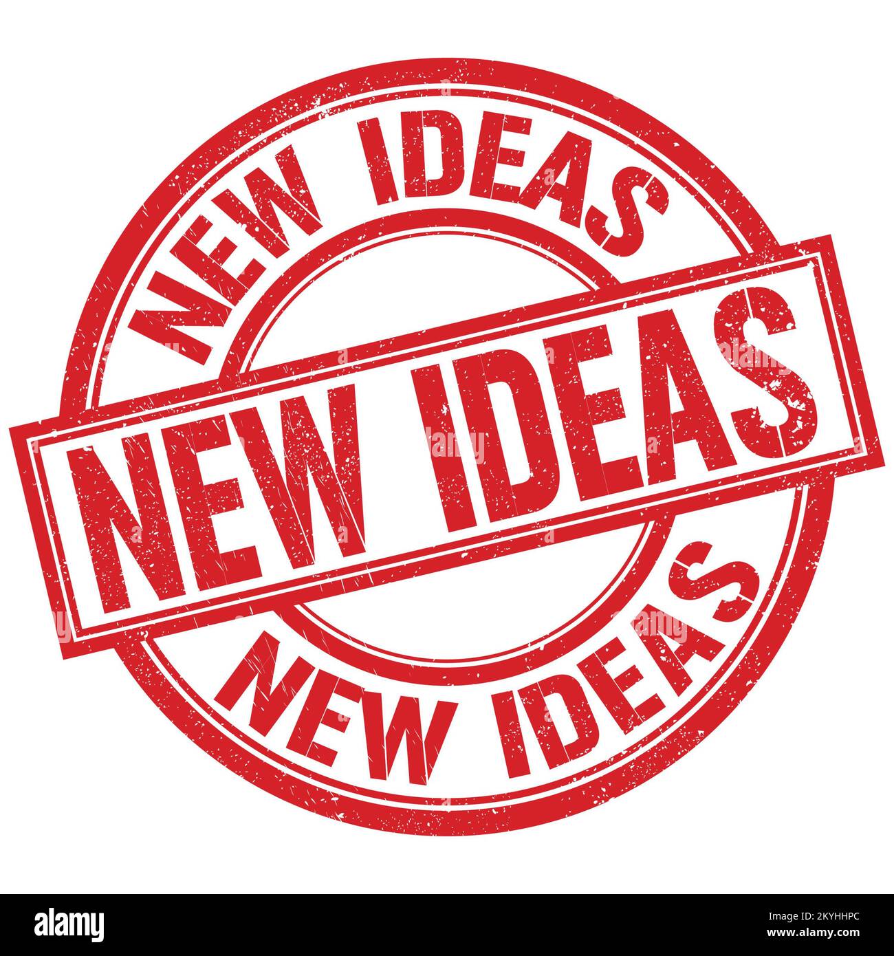 NEW IDEAS text written word on red round stamp sign Stock Photo - Alamy