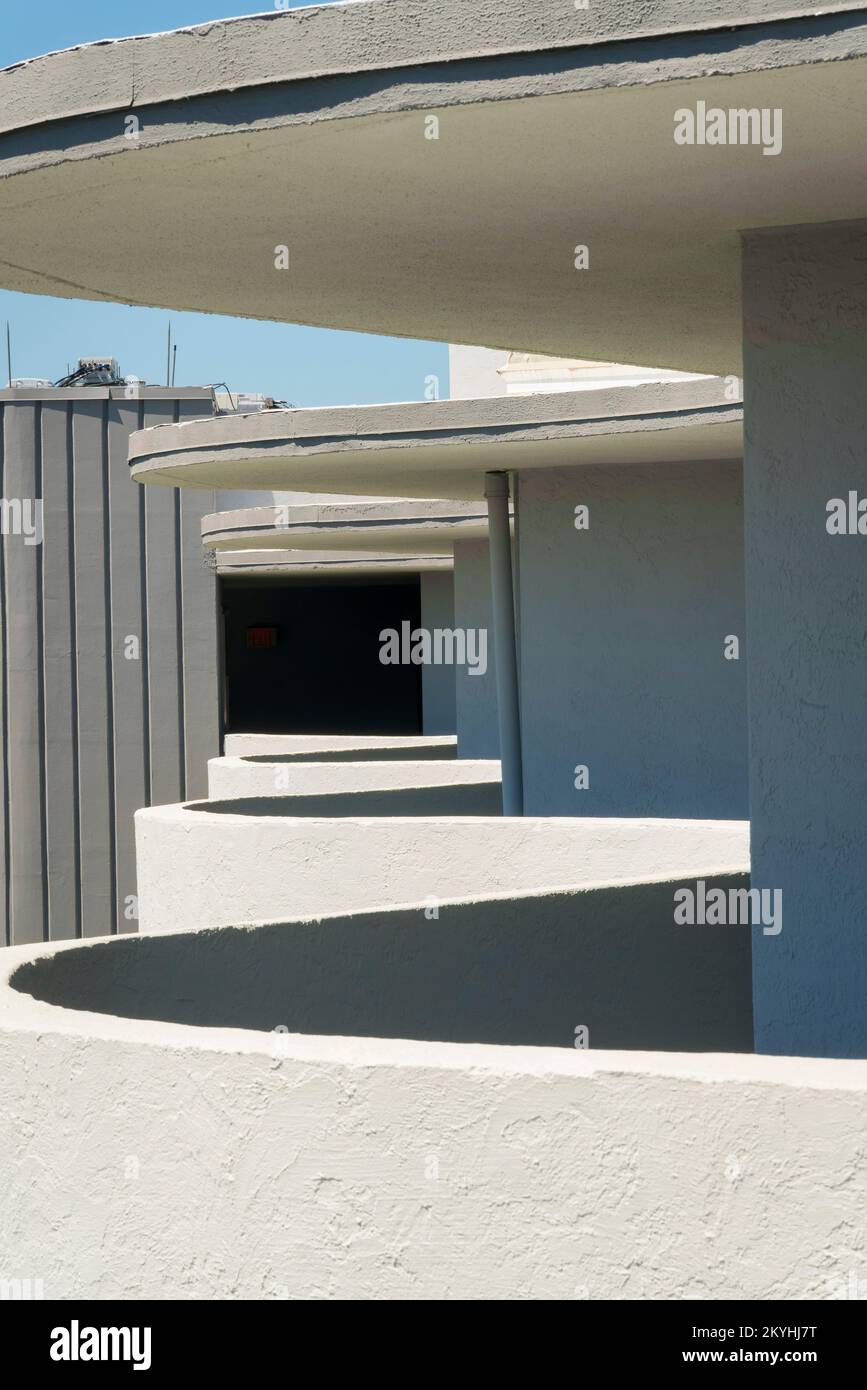 Destin, Florida- Round concrete balconies with round roof design. View ...