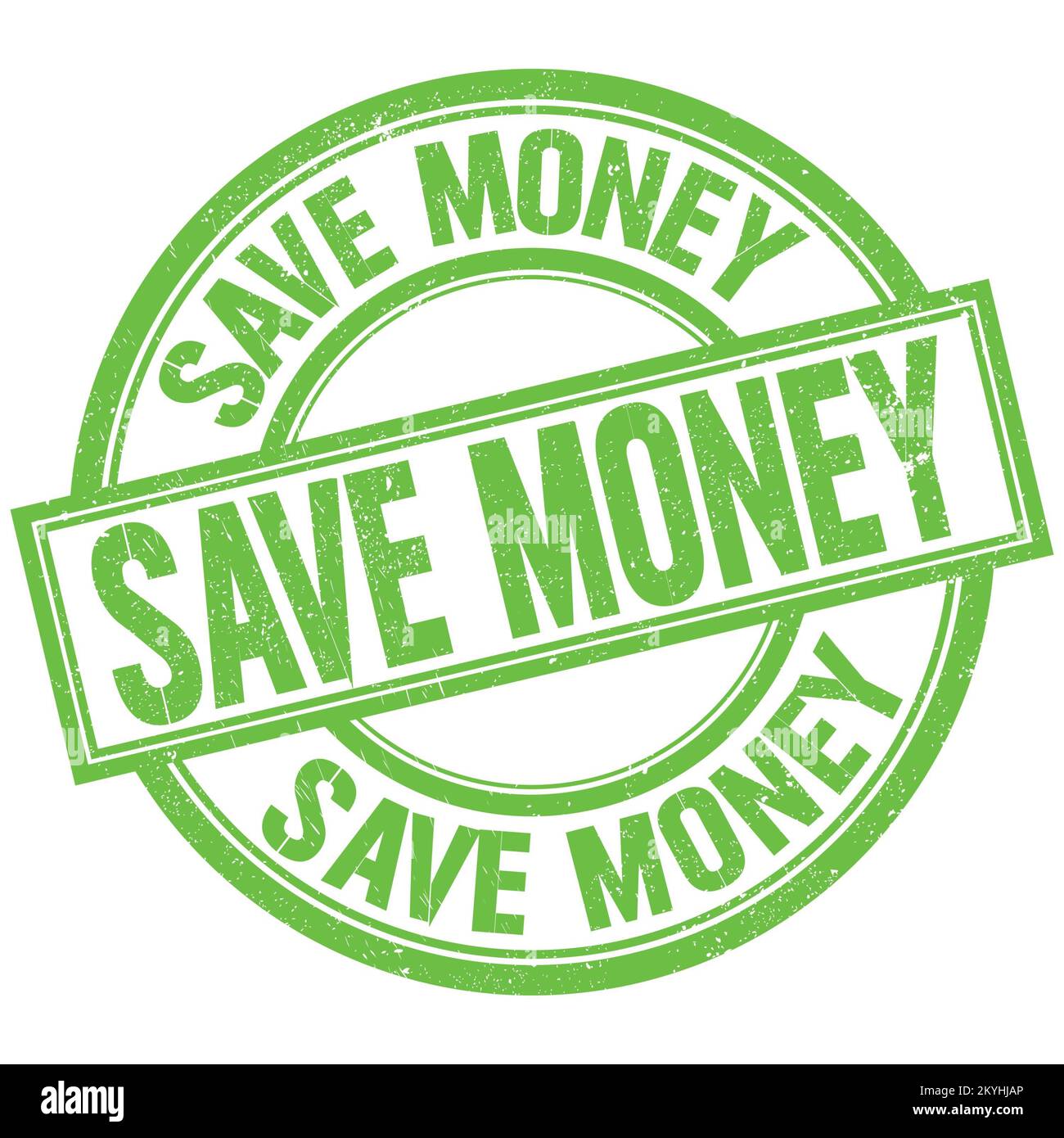 SAVE MONEY text written word on green round stamp sign Stock Photo - Alamy