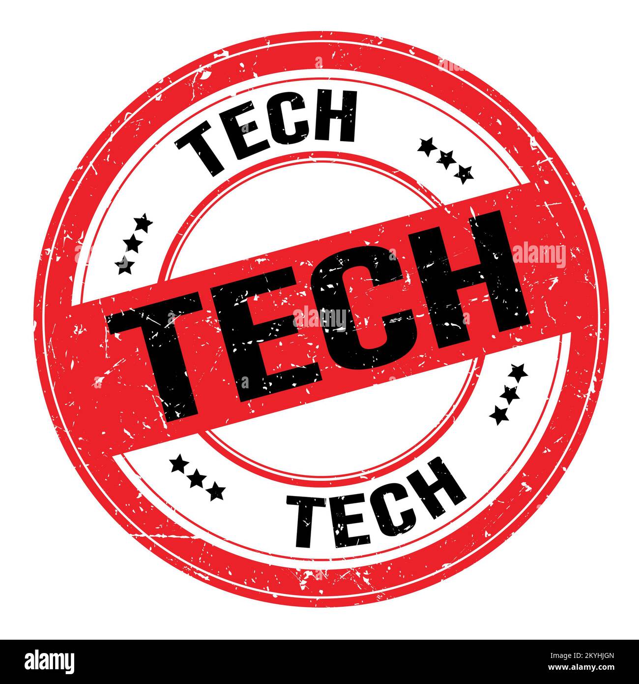 TECH text written on red-black round grungy stamp sign Stock Photo - Alamy