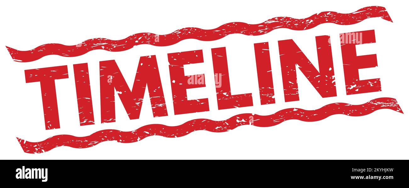 TIMELINE text written on red lines stamp sign Stock Photo - Alamy