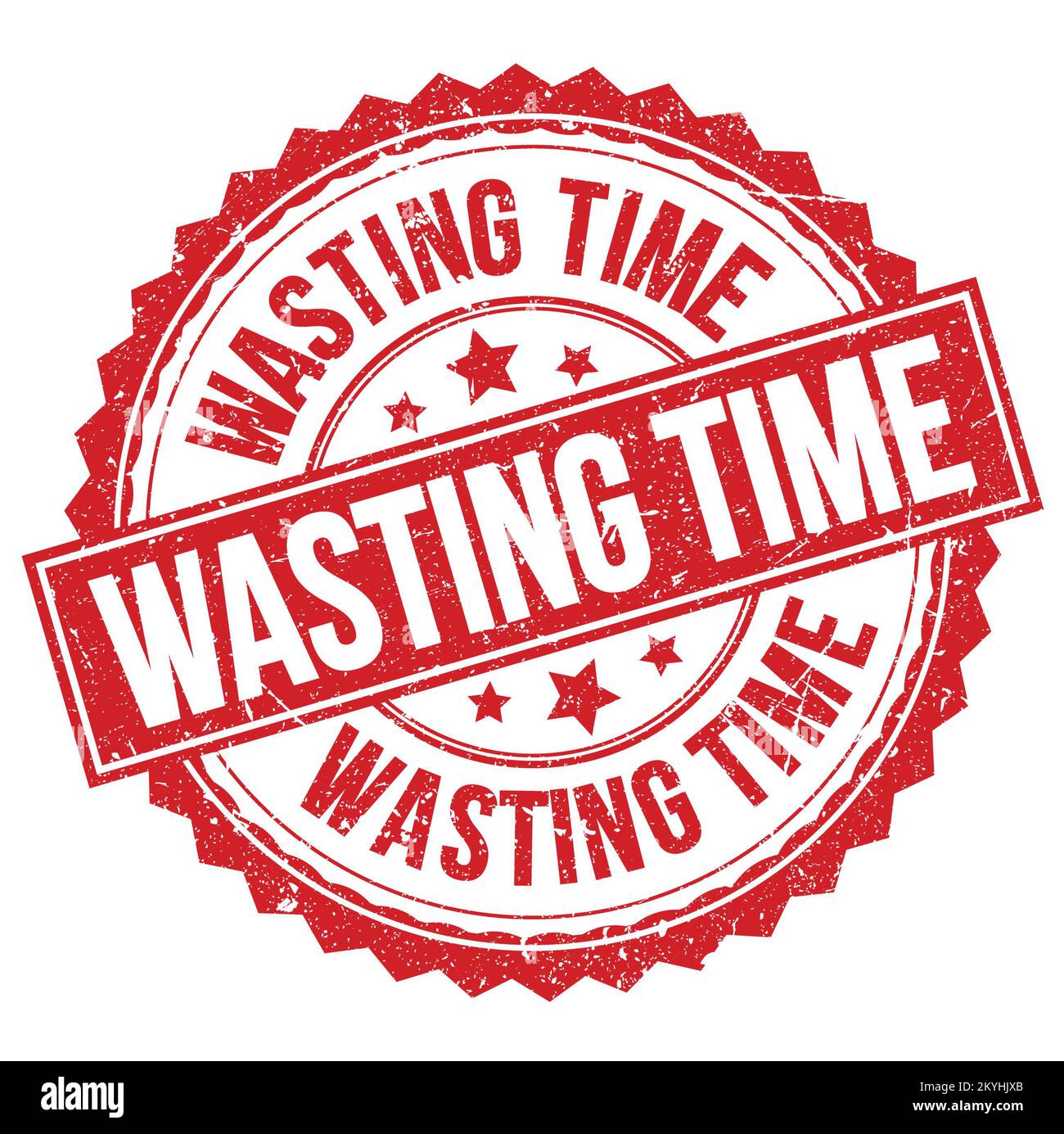 WASTING TIME text written on red round stamp sign Stock Photo - Alamy