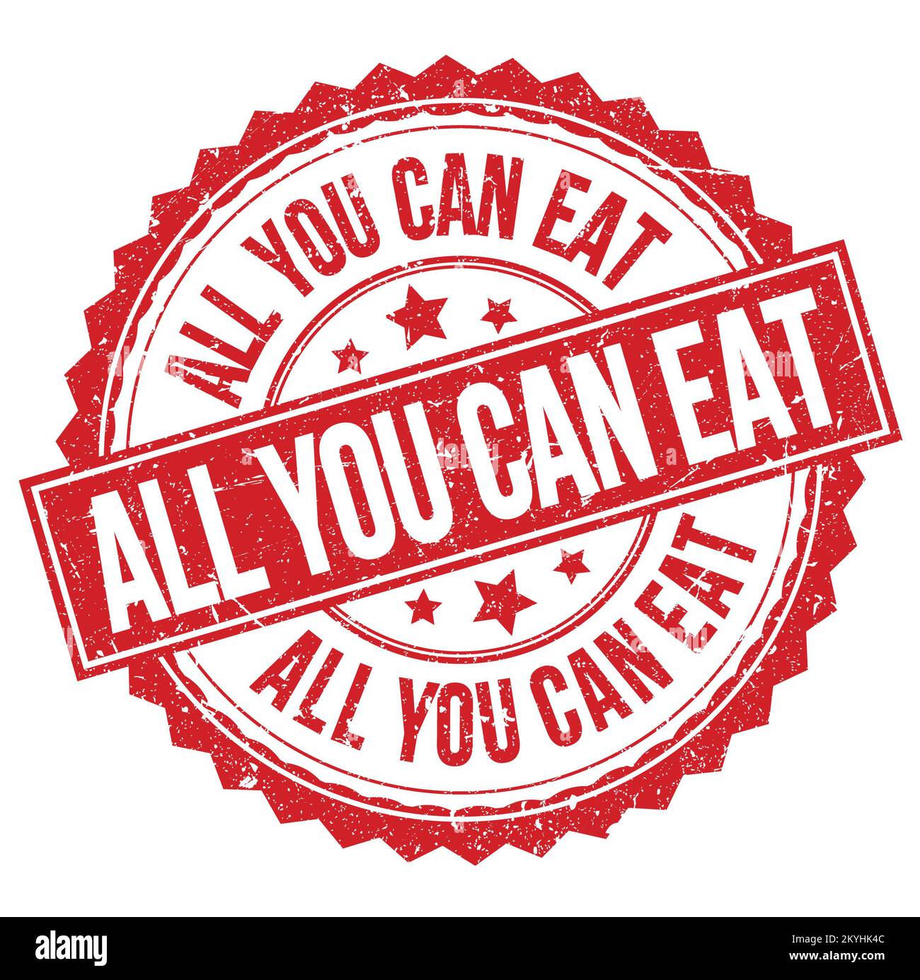 ALL YOU CAN EAT text written on red round stamp sign Stock Photo - Alamy