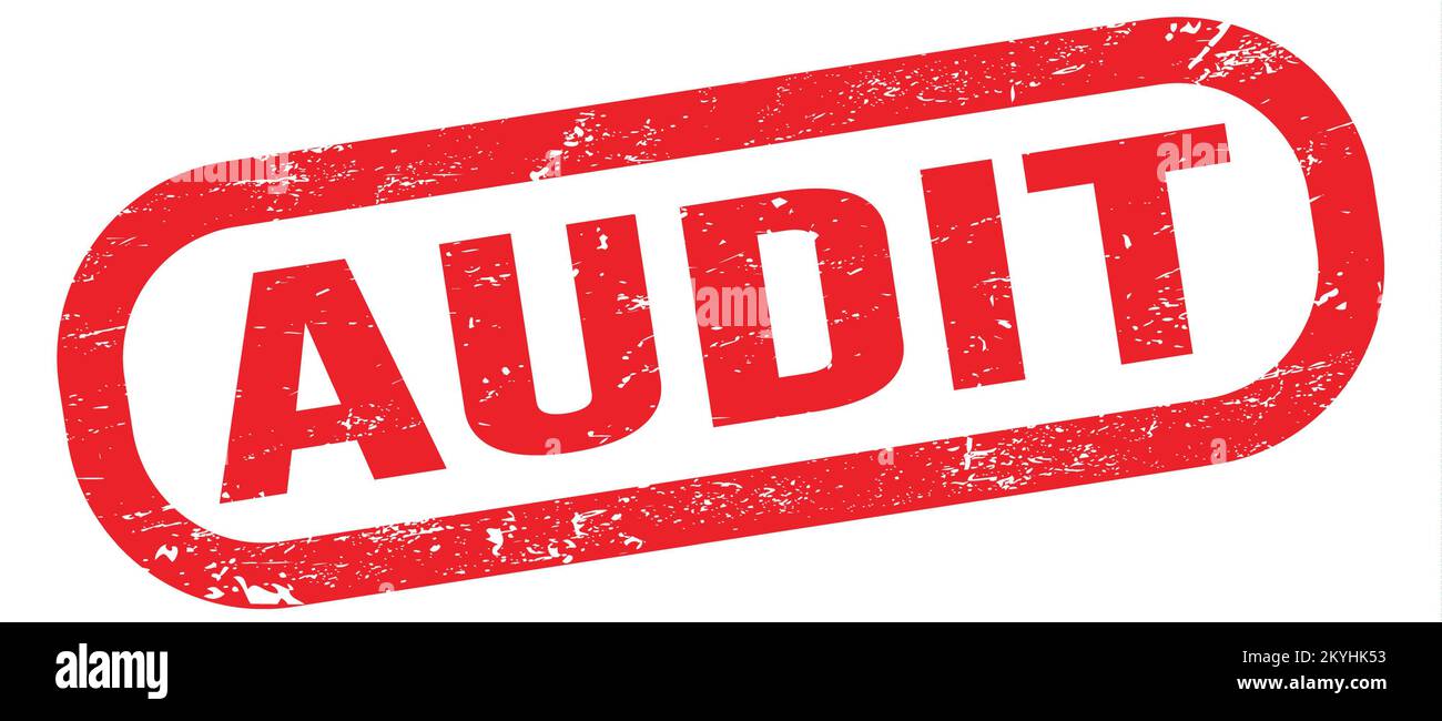 AUDIT, text written on red rectangle stamp sign Stock Photo - Alamy